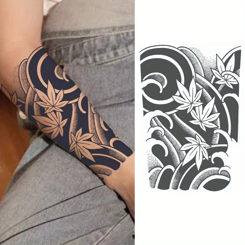 hghfhj 7-15 Days Temporary Wave Butterfly Tattoo Sticker - Semi ...