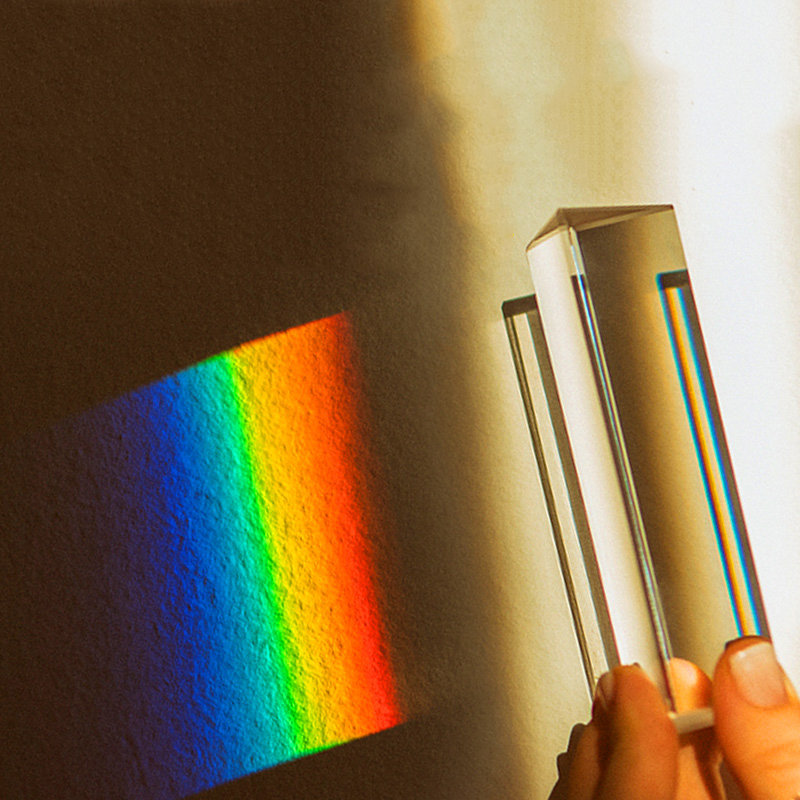 hghfhj Photography Triangular Prism 25x25x80mm Rainbow Crystal Glass ...