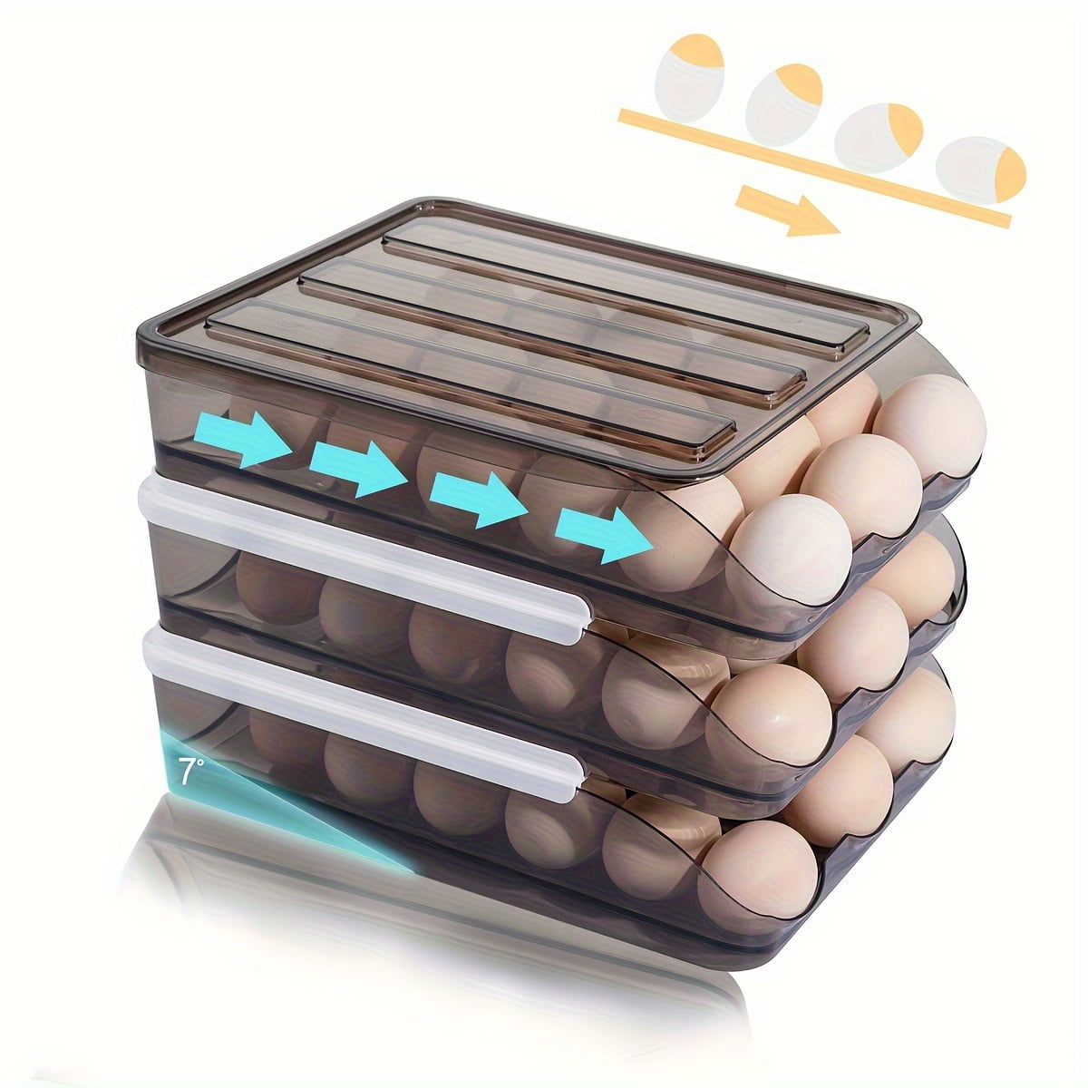 hghfhj WELLIFE A Egg Rack For Refrigerator-54 Egg Storage Boxes For ...
