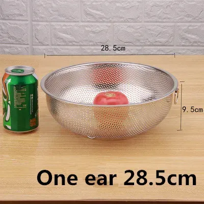 hghfhj stainless steel round hole basket fruit drain rice Mesh Sifter ...
