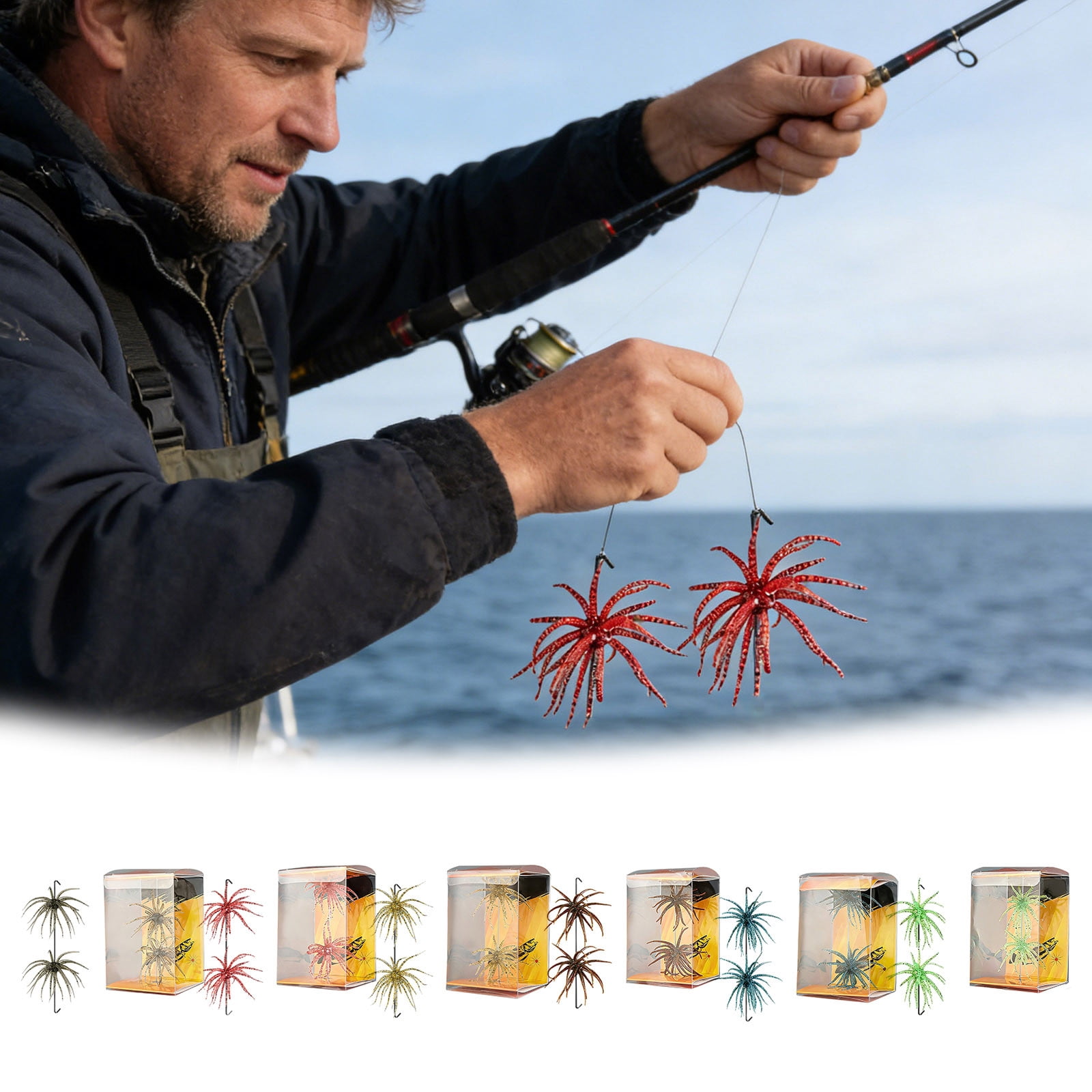 hgiogi 2PCS Sea Urchin Bait,Bass Fishing Bait,Soft Artificial ...