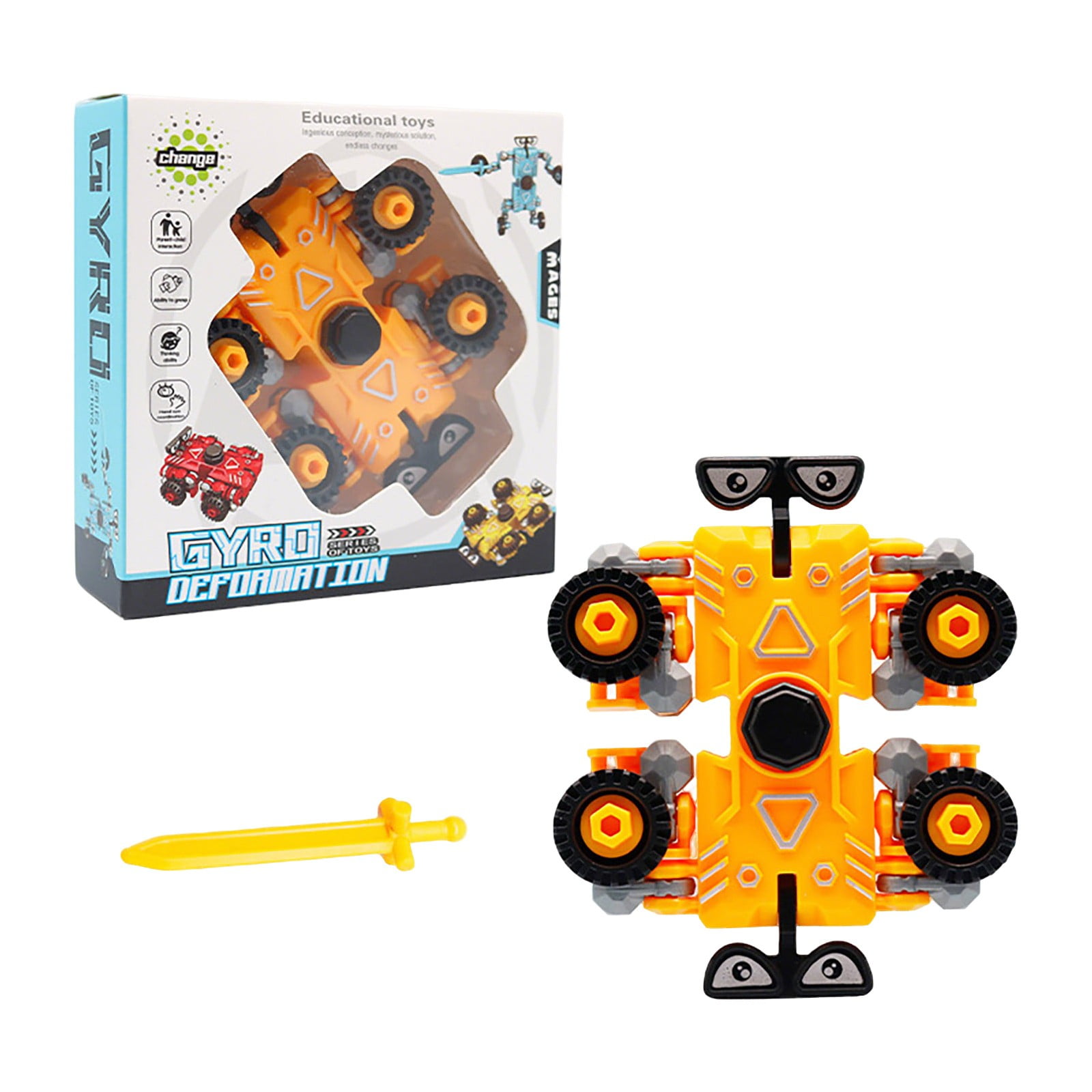 hgiogi Morphing Robot Toy Car Transforming Chain Decompression Learning ...