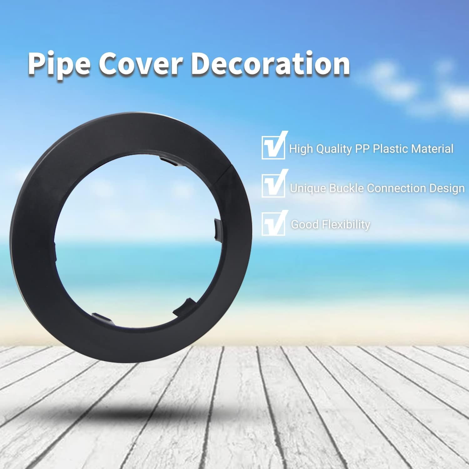 hgudesign 1/2" Plastic PP Pipe Cover Set - 16mm (5/8") Flange Water ...