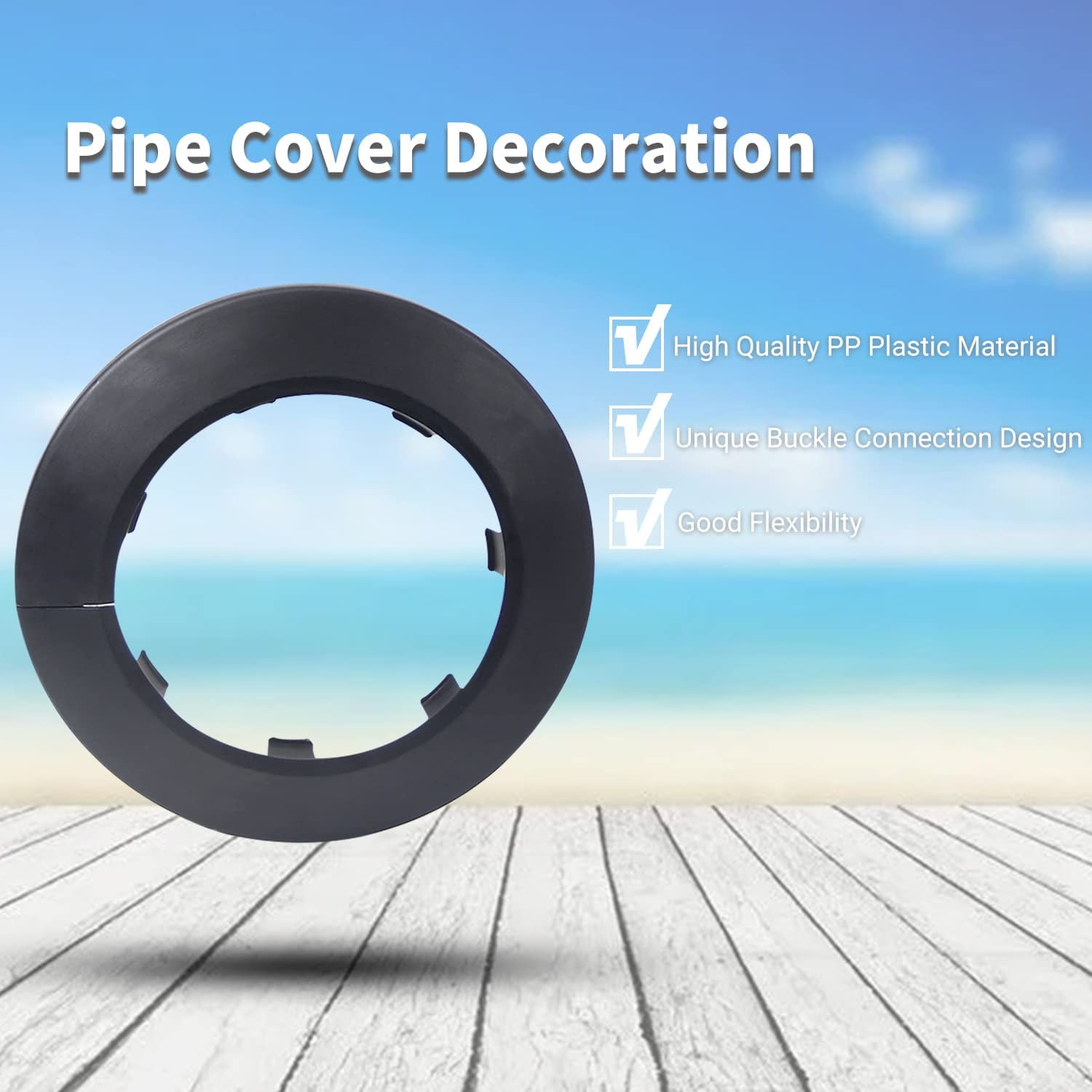 hgudesign 1/2" Plastic PP Pipe Cover Set - 16mm (5/8") Flange Water ...