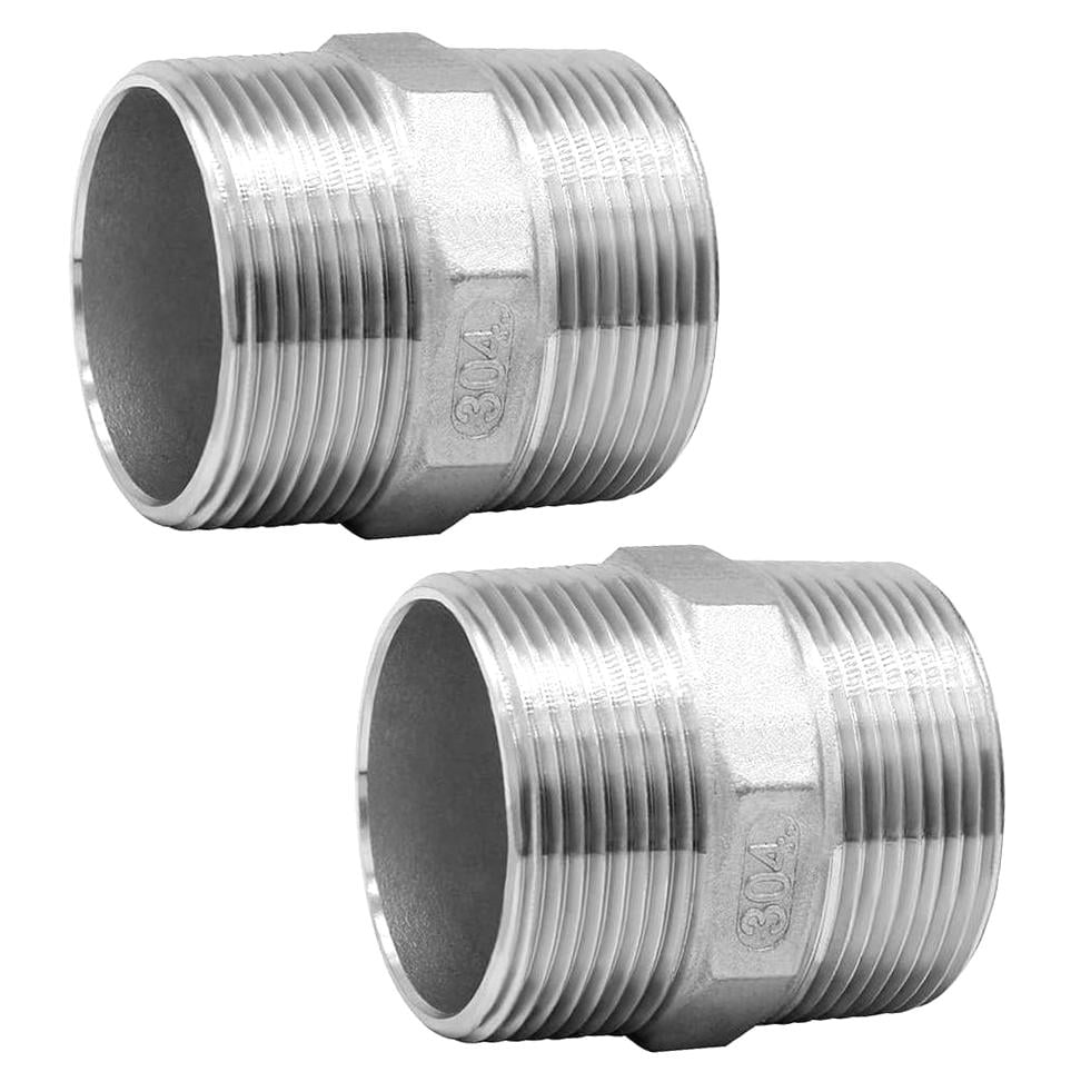 hgudesign 1.25" Male to 1.25" Male NPT Hex Nipple Stainless Steel Pipe ...