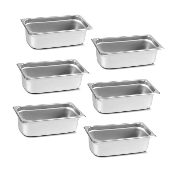 hgudesign 1/3 Hotel Pans 4 Inch Deep Steel Food Pan Jam 6 Pack Table ...
