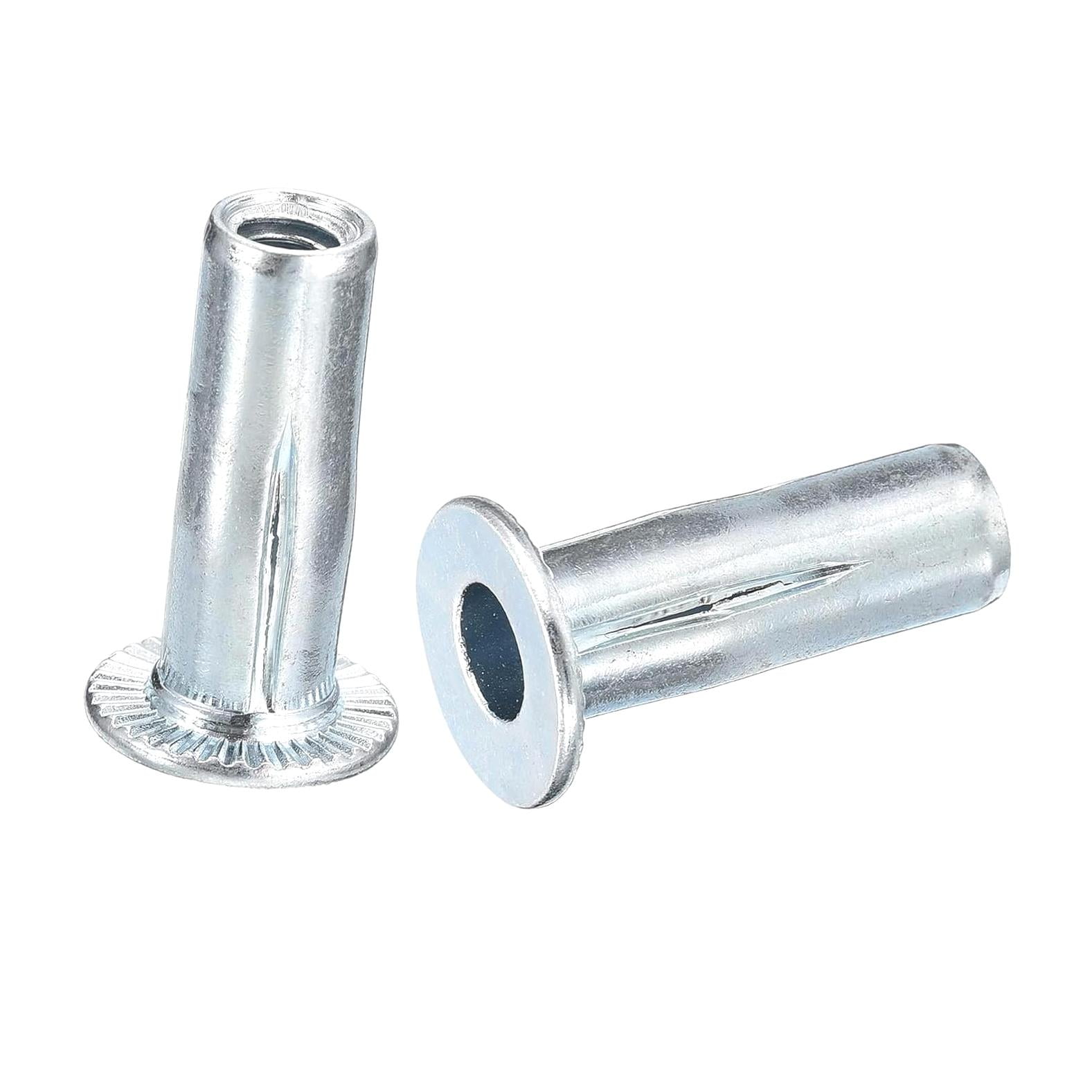 hgudesign 1/4-20 Multi-Grip Rivet Nuts, 5pcs Pre-Bulbed Shank Flat Threaded Insert Nut Carbon ...