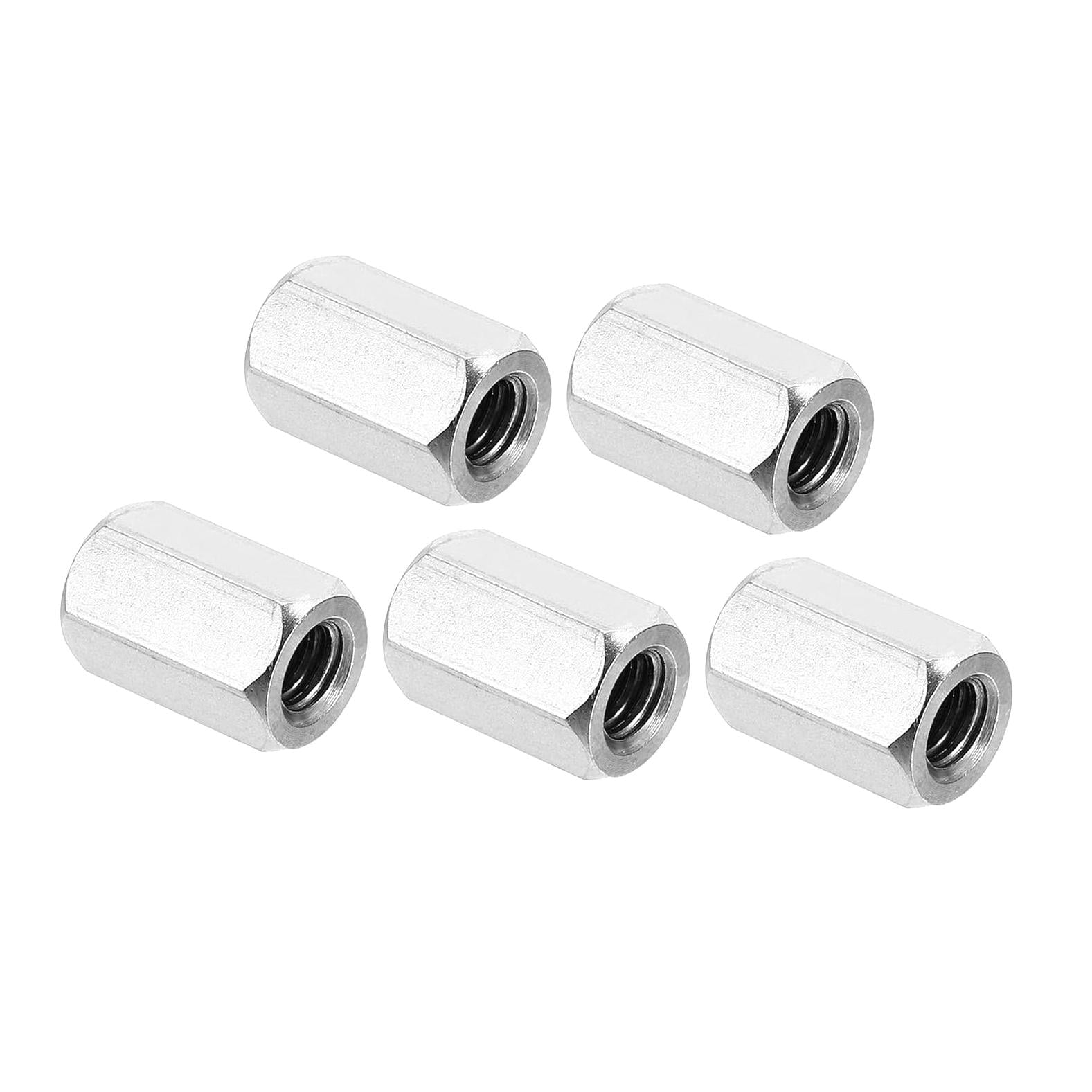 hgudesign 1/4"-20 UNC 304 Stainless Steel Hex Coupling Nuts, 5Pcs 0.63 ...