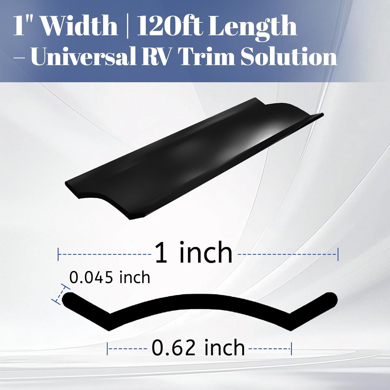 hgudesign 1" RV Vinyl Trim Molding Insert, 120FT RV Weather Stripping ...