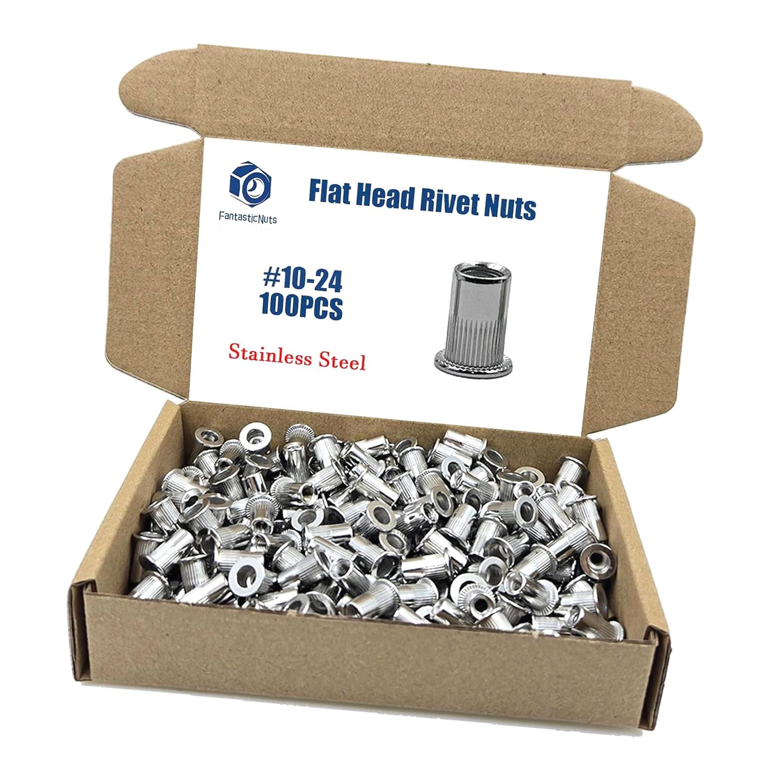 hgudesign #10-24 100-Piece SAE Rivet Nut Assortment, 304 Stainless ...