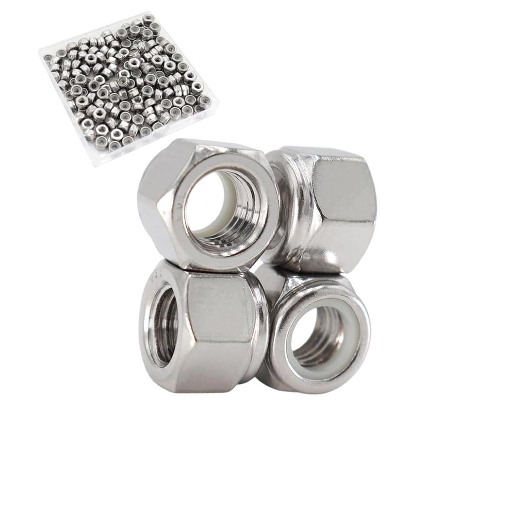 hgudesign #10-24 Hex Nylon Insert Lock Nuts 150 Count 304 Stainless ...