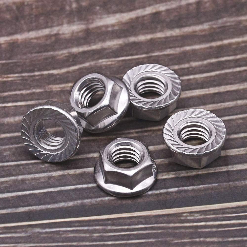 hgudesign 10# 32 Toothed Flange Hexagonal Fastening Nuts, 304 Stainless ...