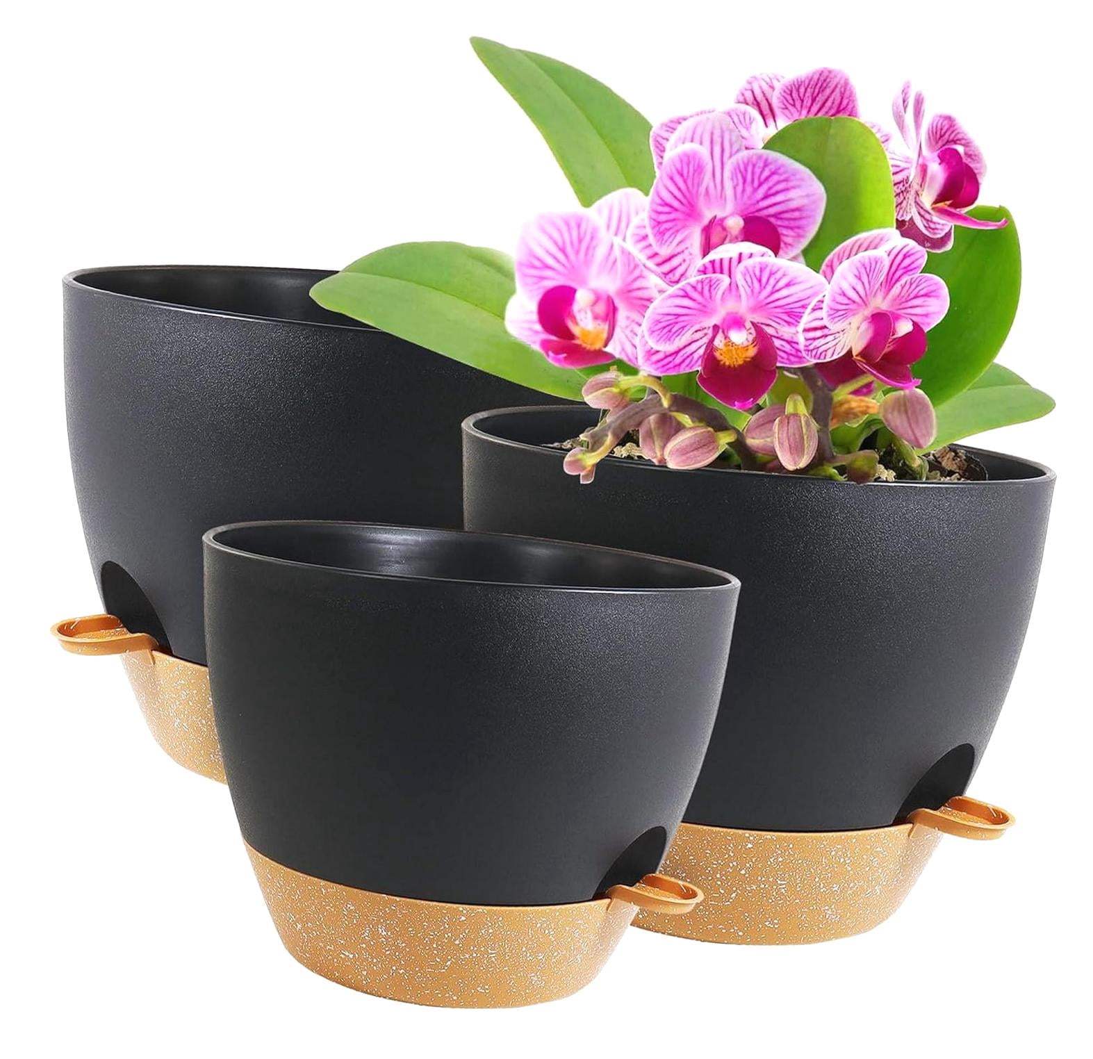 hgudesign 10/9/8 inch Medium Self Watering Pots, Planter, Plant Pots ...