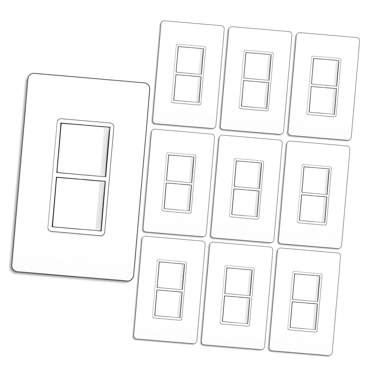 hgudesign 10 Pack Dual On/Off Rocker Light Switches, 15A 120V Single ...