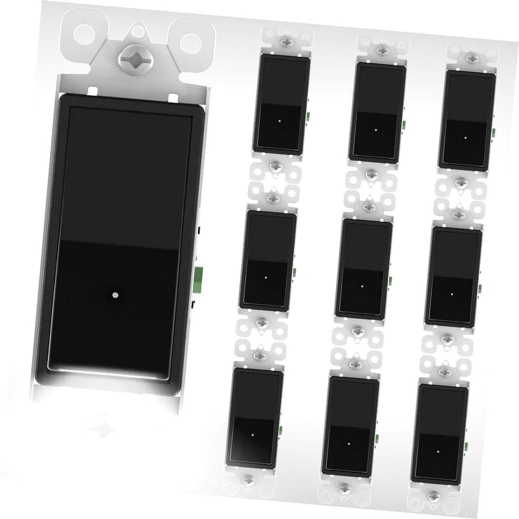 hgudesign 10 Pack Light Switch with Night Light 15Amp 120/277Volt ...