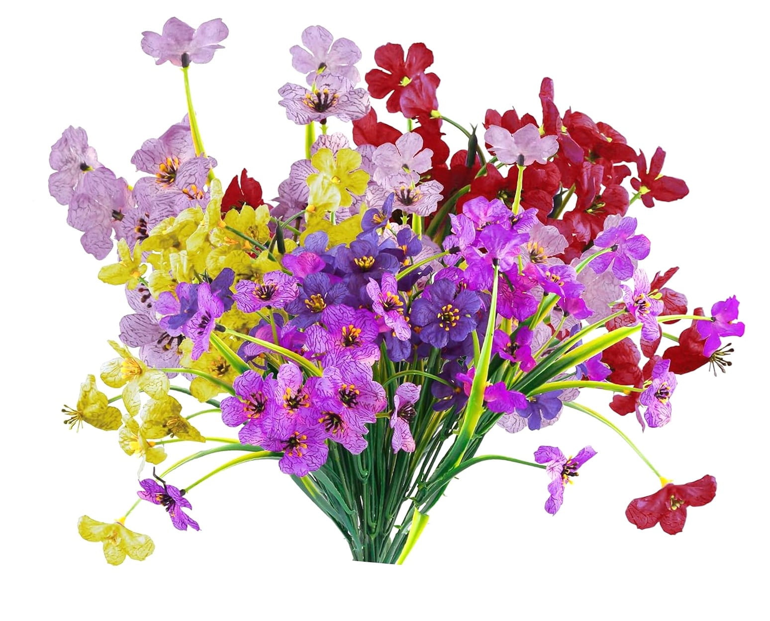 hgudesign 10 Pieces Faux Flowers, Fake Flowers, Faux Artificial Shrubs ...