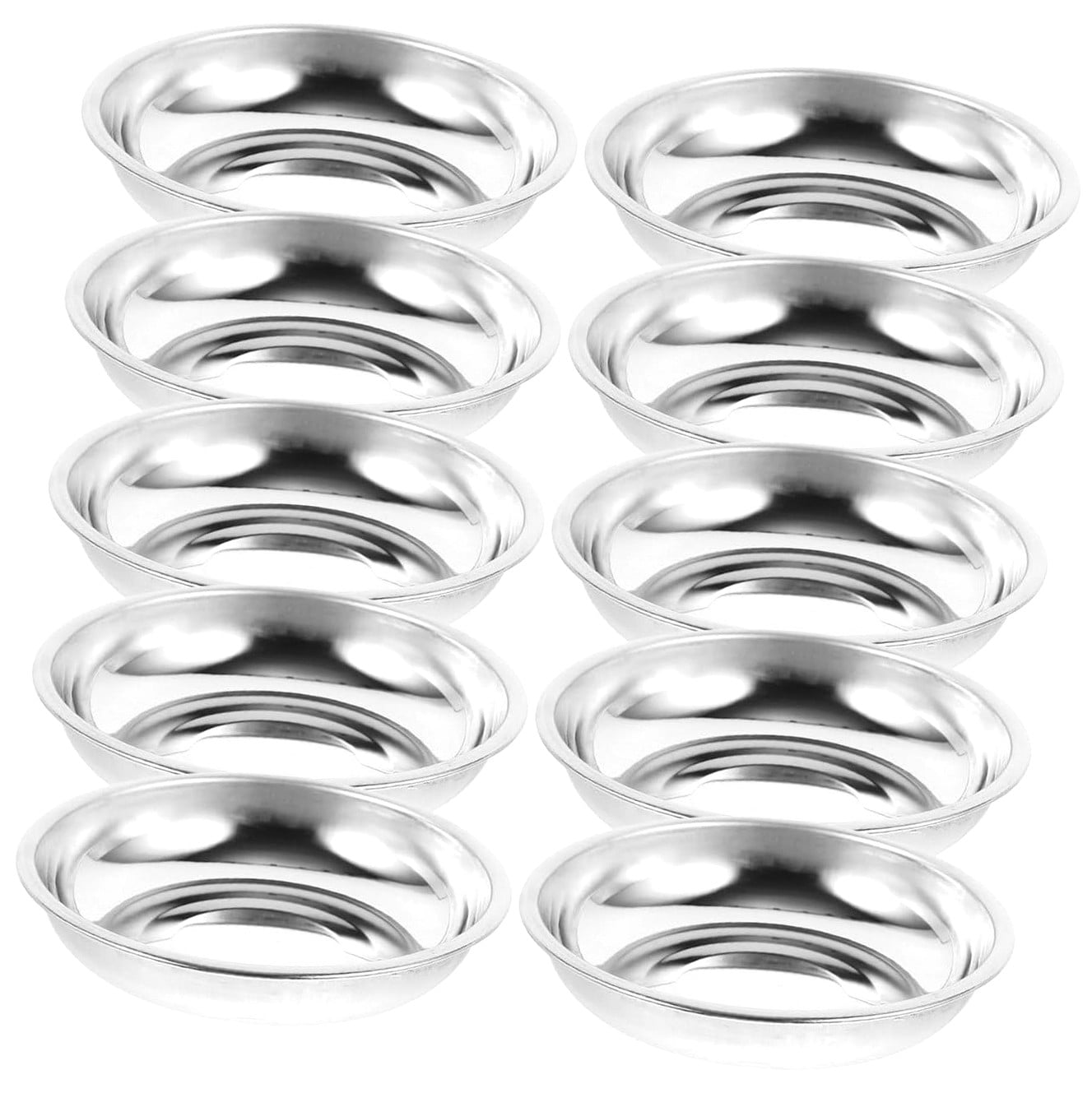 hgudesign 10 Pieces Steel Sauce Dishes Round Appetizer Plates for Soy ...