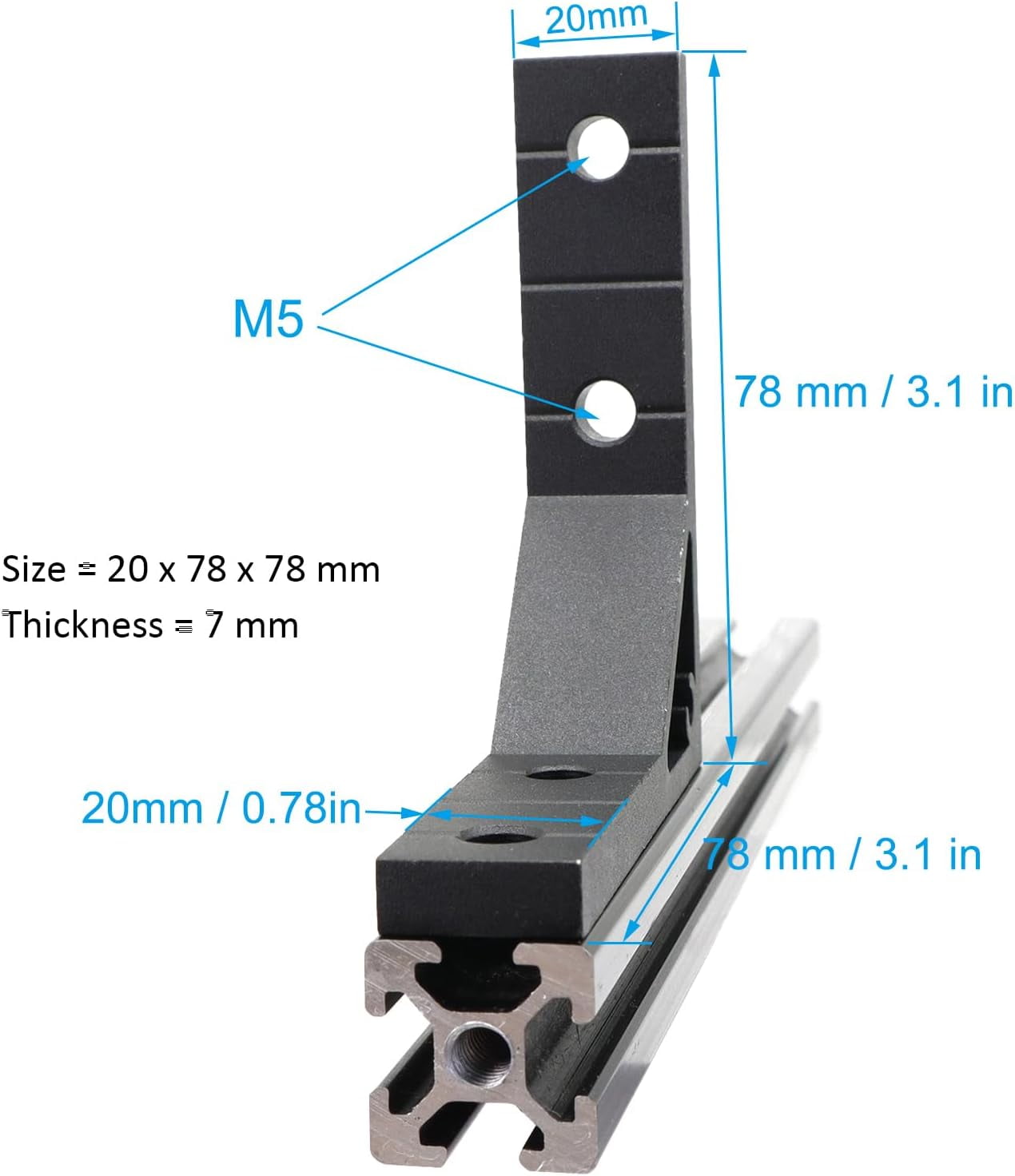 hgudesign 10 Set 78x78mm 2020 Aluminum Extrusion T Slot Corner Bracket ...