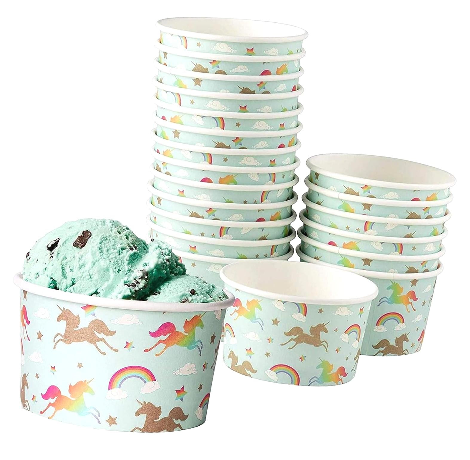 hgudesign 100-Count Ice Sundae Cups, Yogurt Dessert Dishes, Rainbow ...