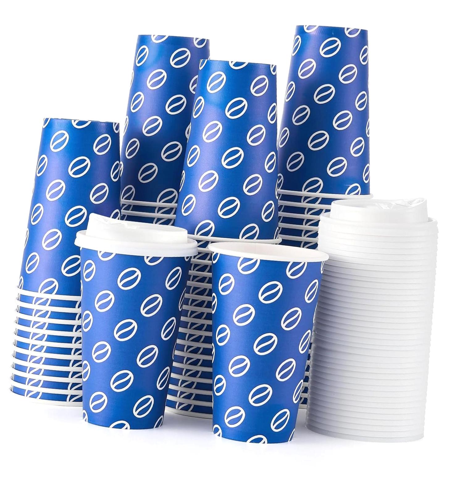 hgudesign 100 PACK 16OZ Coffee Cups with Leak Proof, To Go Coffee Cups ...