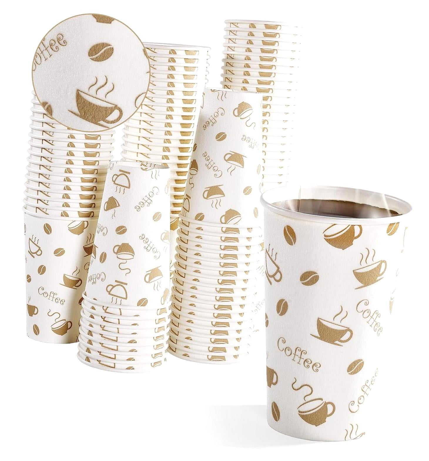hgudesign 100 Pack 16oz Paper Coffee Cups, Thermal Hot Coffee Cups 16 ...