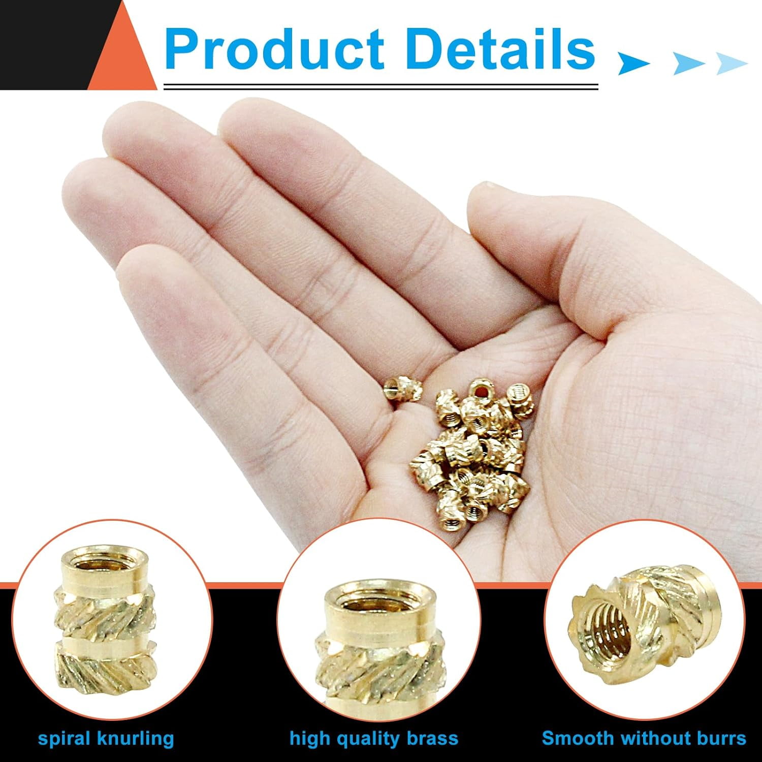 hgudesign 100 Pcs M3 Threaded Inserts, M3x5.7x4.6 Heat Set Insert for ...