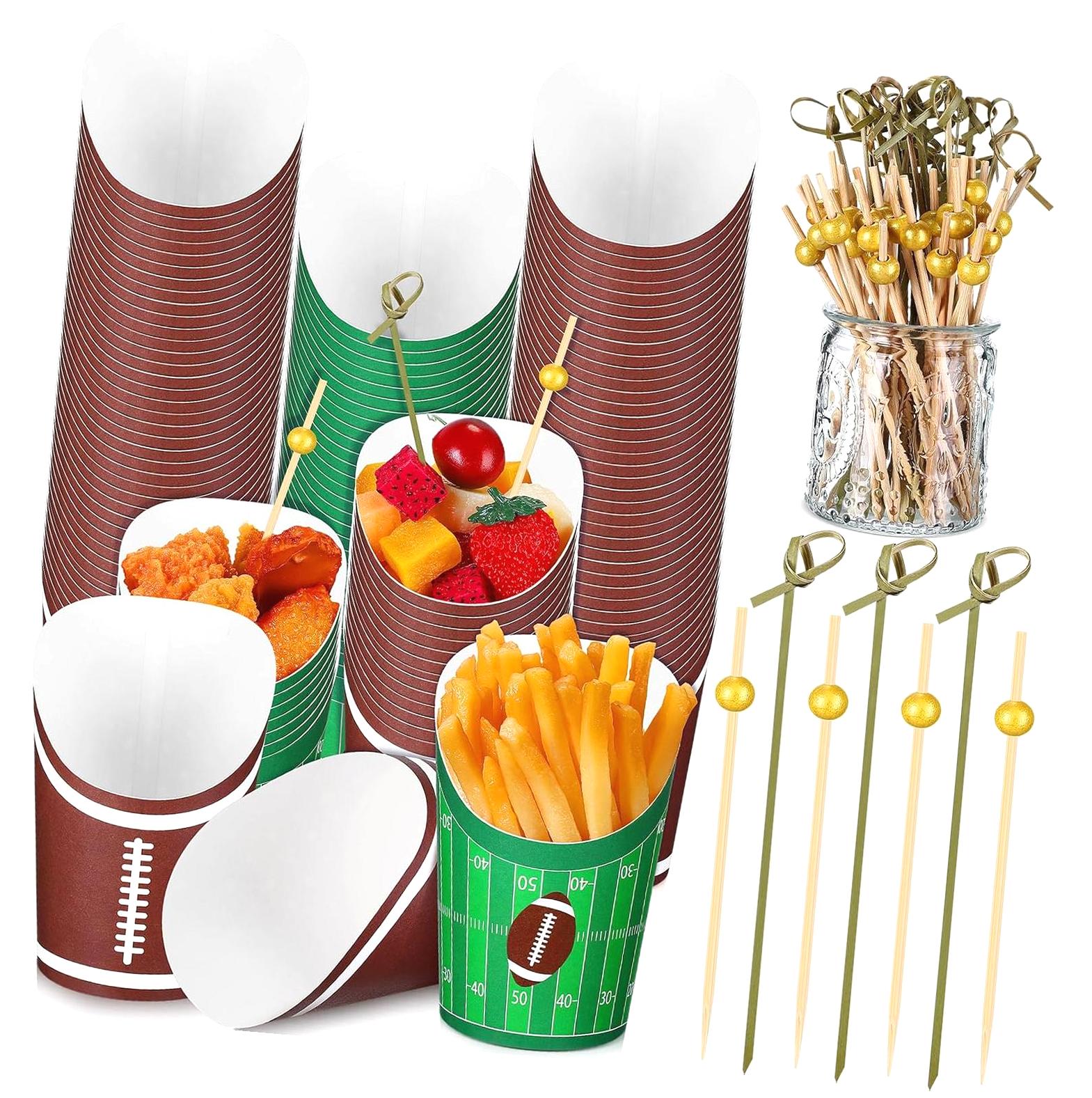 hgudesign 100-Piece Football Tailgate Charcuterie Cups with Appetizer ...