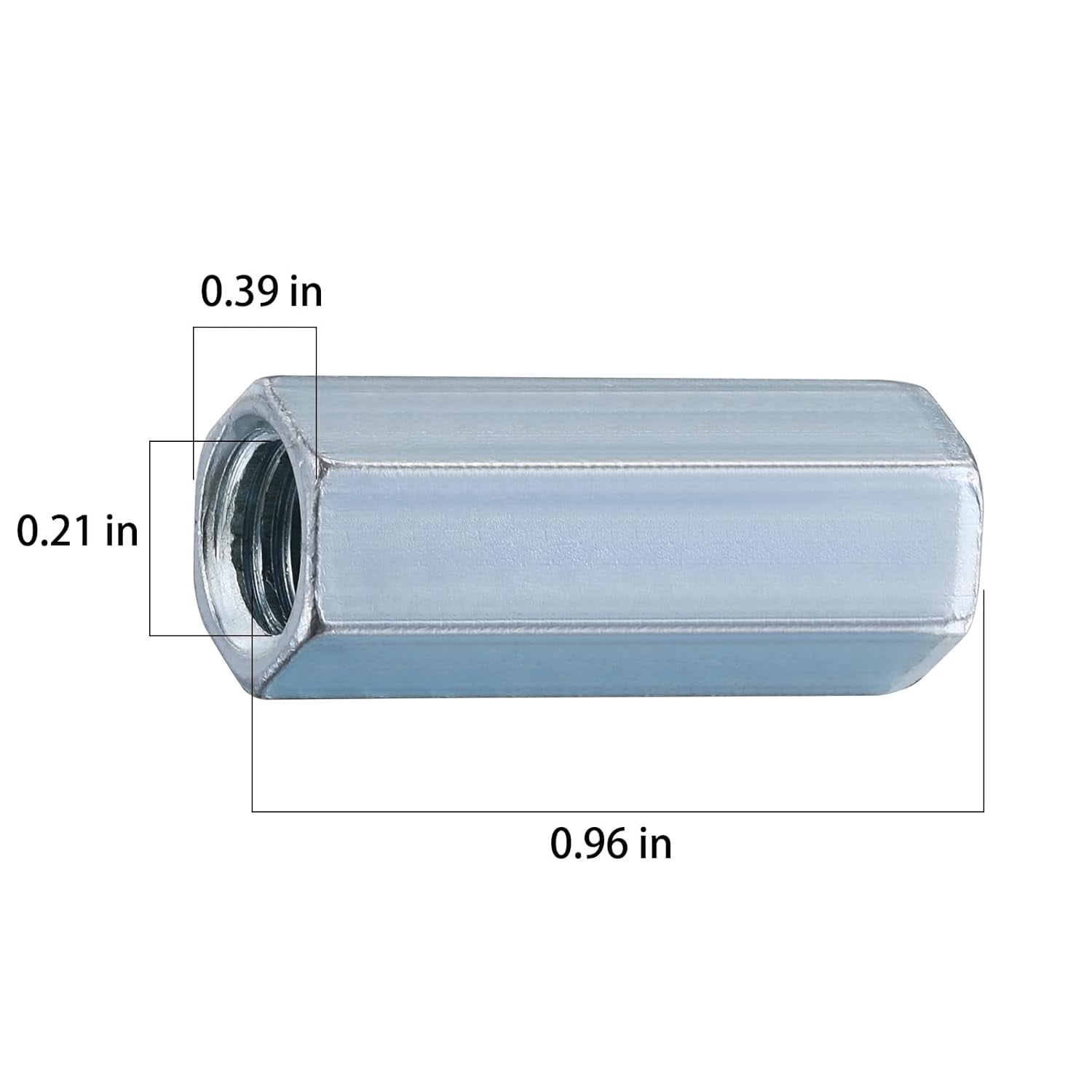 hgudesign (100 pcs) M6 Coupling Nuts zinc, Extended Hexagon Plated ...