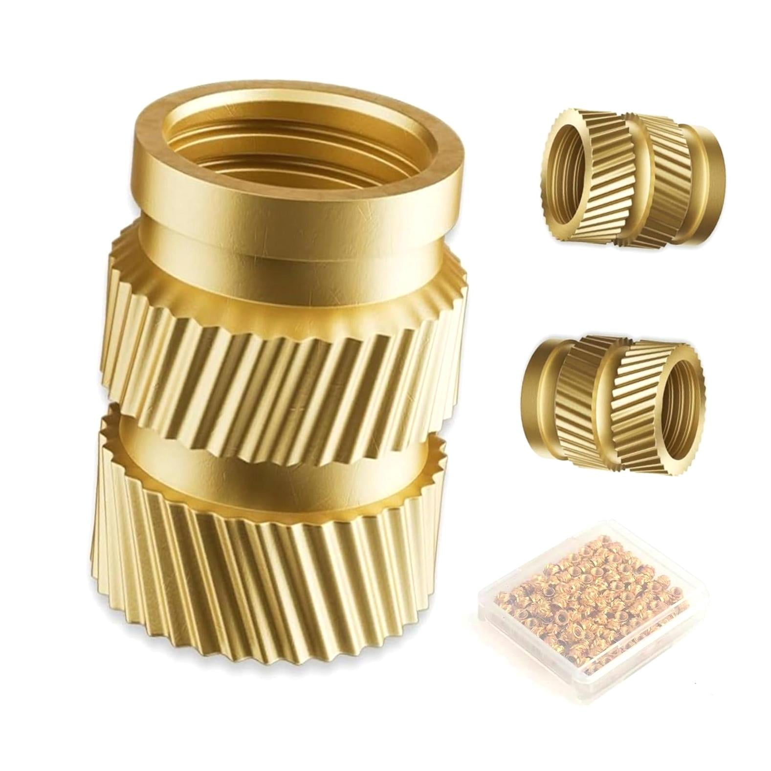 hgudesign 100 pieces M3 Threaded Inserts, Metric Knurled Nuts, M3x5.7x4 ...