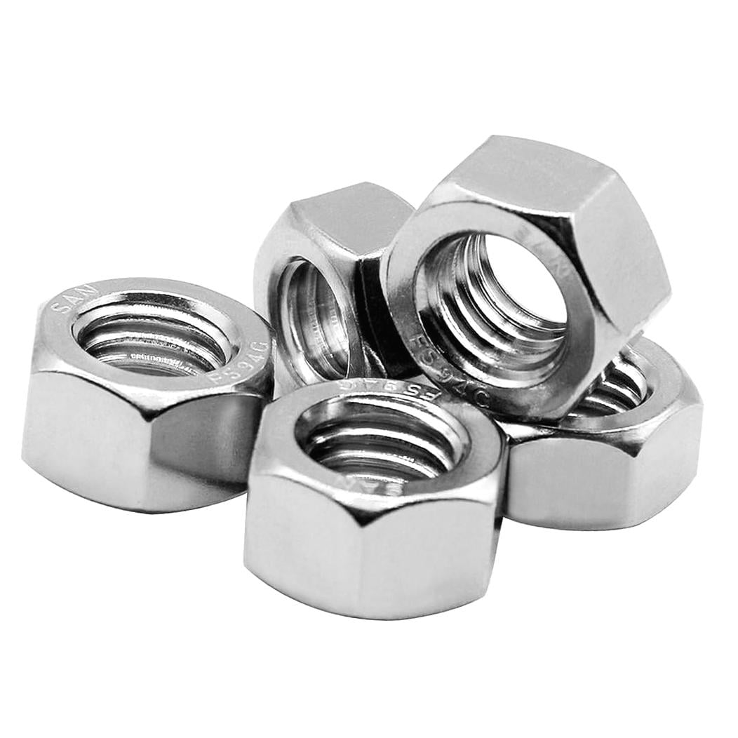 hgudesign 100PCS 1/4"-20 Nuts 18-8 304 (A2-70) Stainless Commercial ...