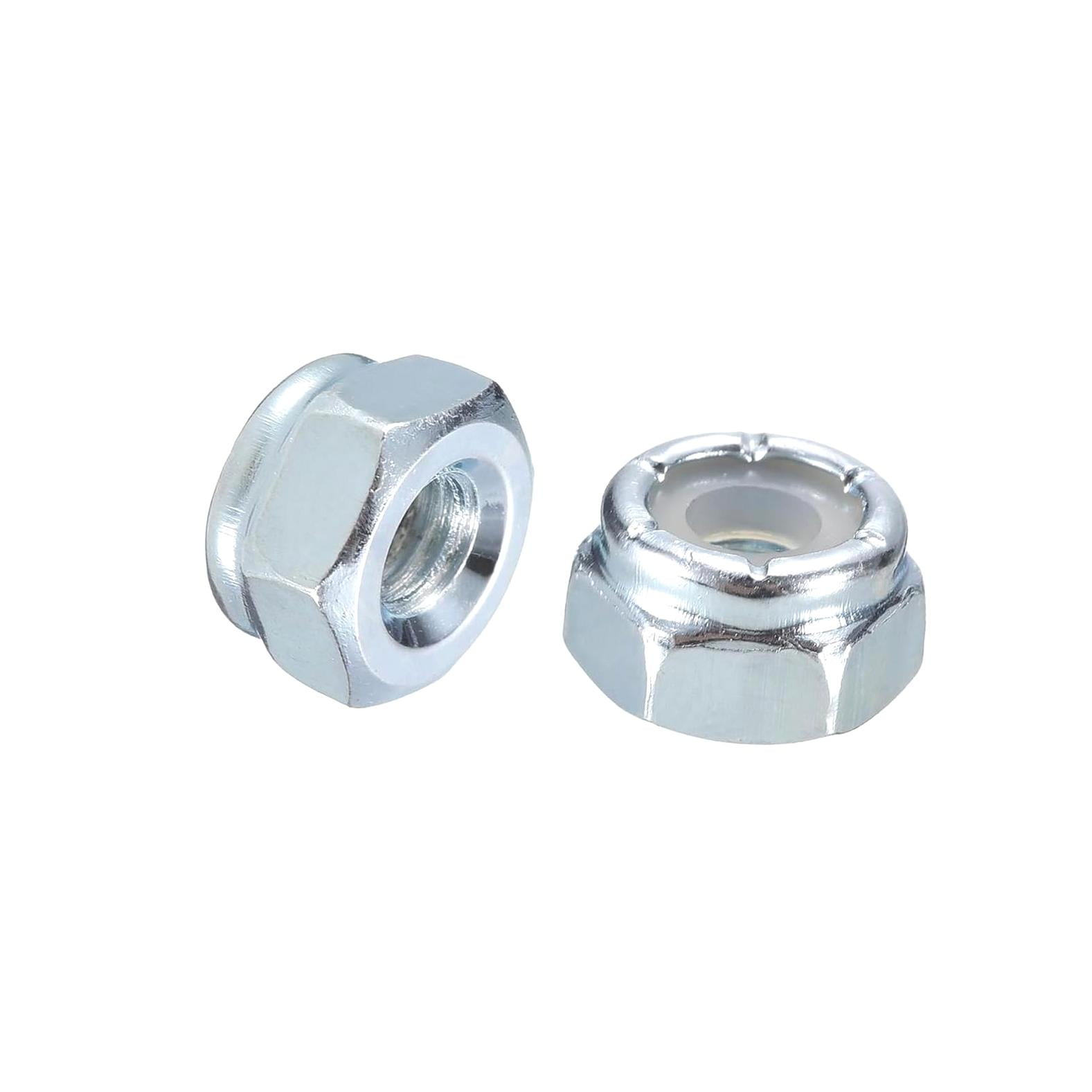 hgudesign 100Pcs #10-32 Nylon Insert Hex Lock Nuts, Carbon Steel Self-Locking Nylon Insert Stop ...