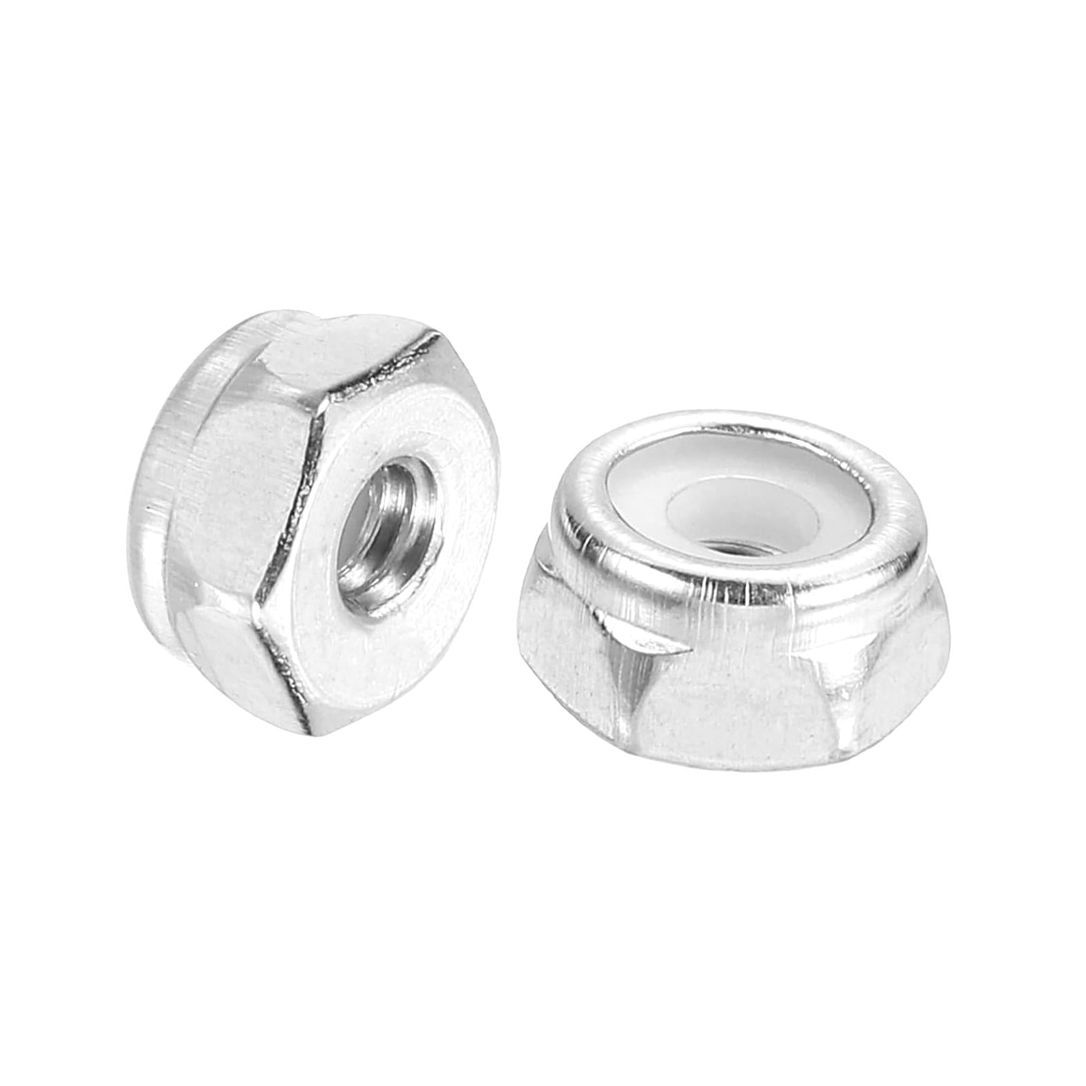 hgudesign 100Pcs #6-32 Nylon Insert Hex Lock Nuts, 304 Stainless Steel ...