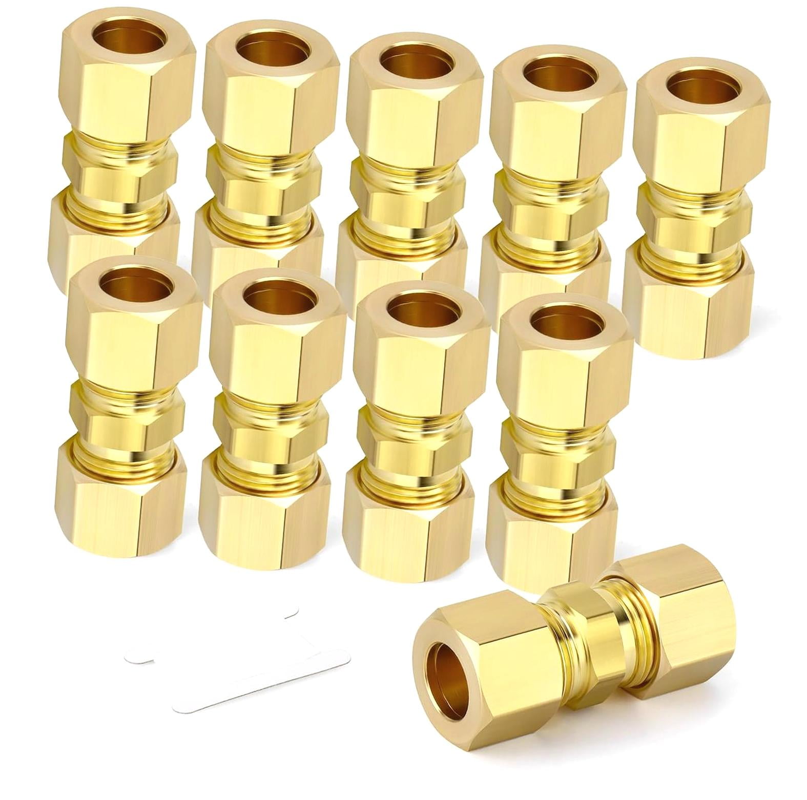 hgudesign 10PCS Compression Tube Pipe Fitting Connector, 1/2" Tube OD x ...