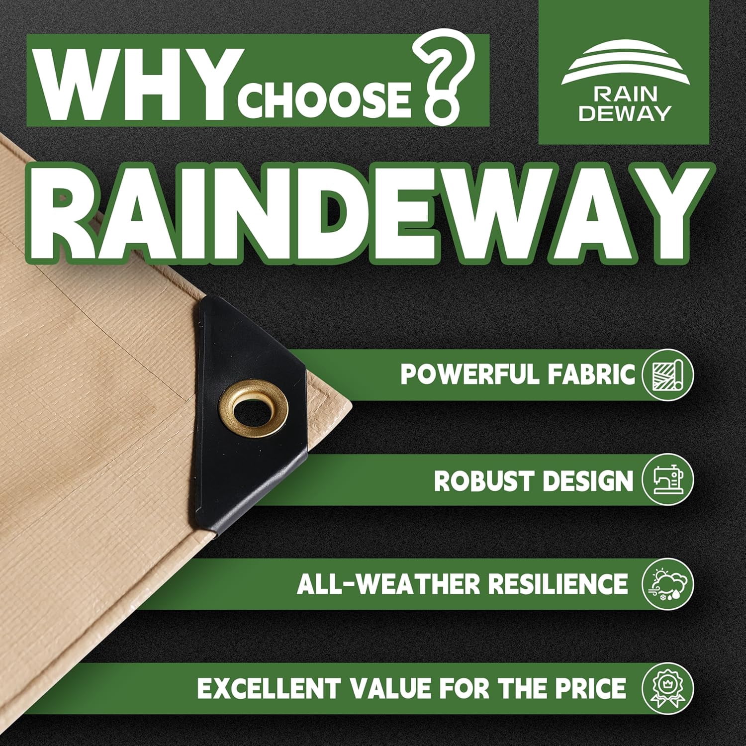 hgudesign 10x20 Feet Tarpaulin,12 Mil Beige Tarpaulin Cover,UV ...