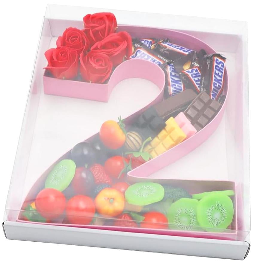 hgudesign 12.5-inch Fillable Paper Mache Numeric and Alphabet Cardboard ...