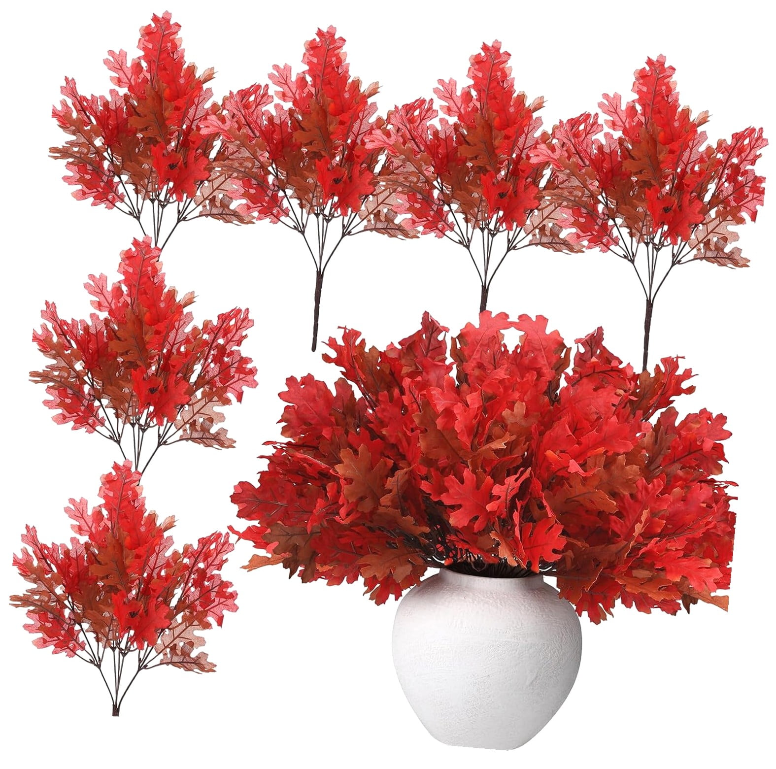 hgudesign 12 Pcs Artificial Leaves Branches Fake Acorns Fall Decor ...