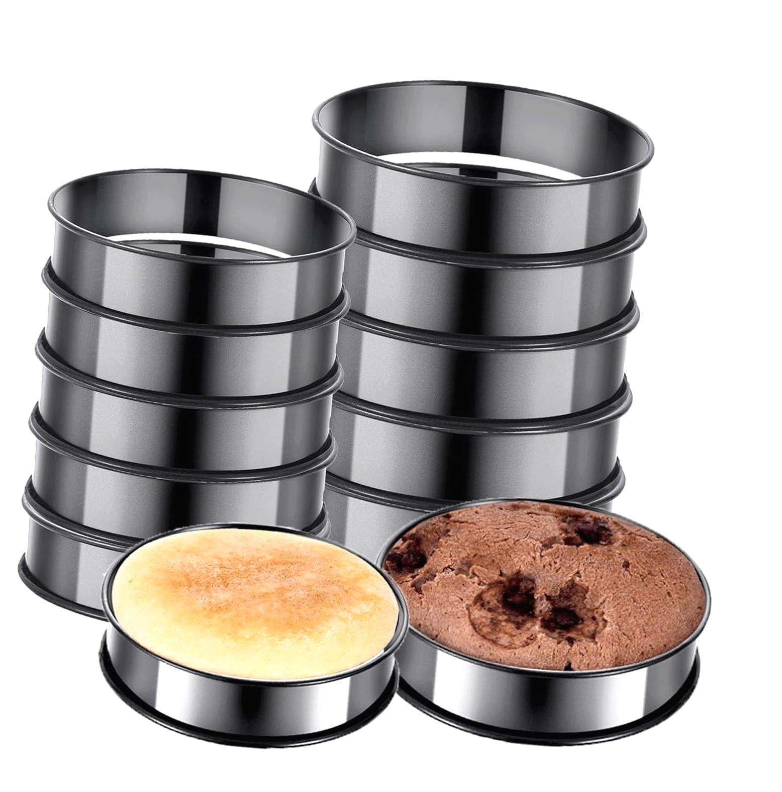 hgudesign 12-Piece Nonstick 4 Inch English Muffin Stainless Steel ...