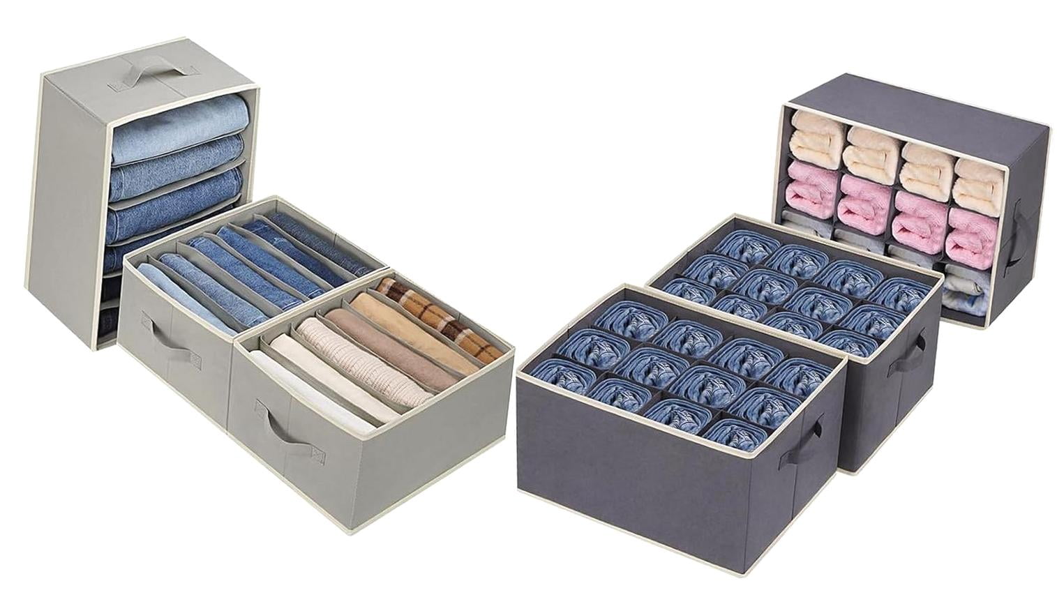 hgudesign 12-Slot Jeans Organizer and 6-Slot Pants Organizer for ...