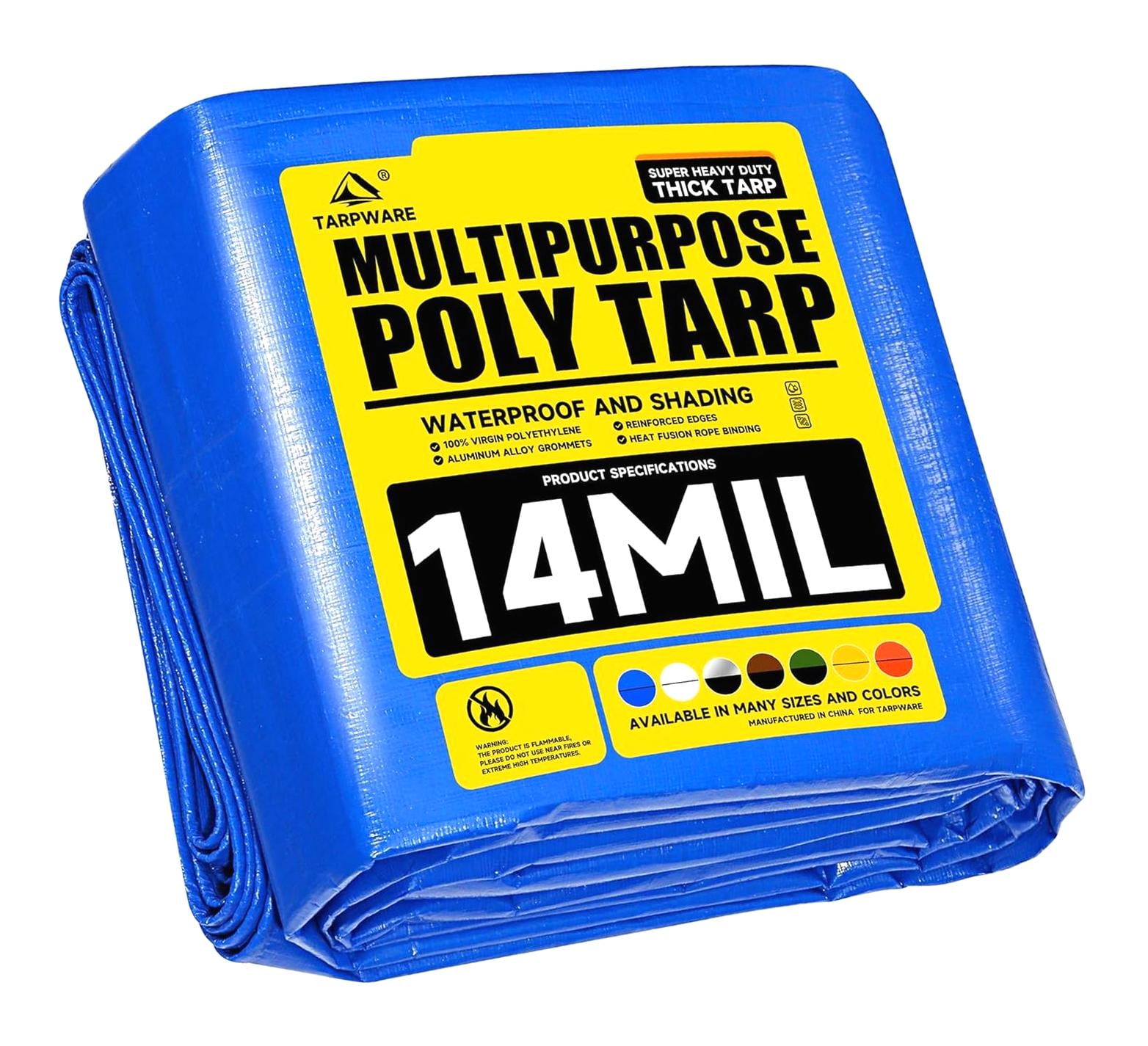 hgudesign 12'x12' Blue Full Size Tarp, Tarpaulin with Grommets ...