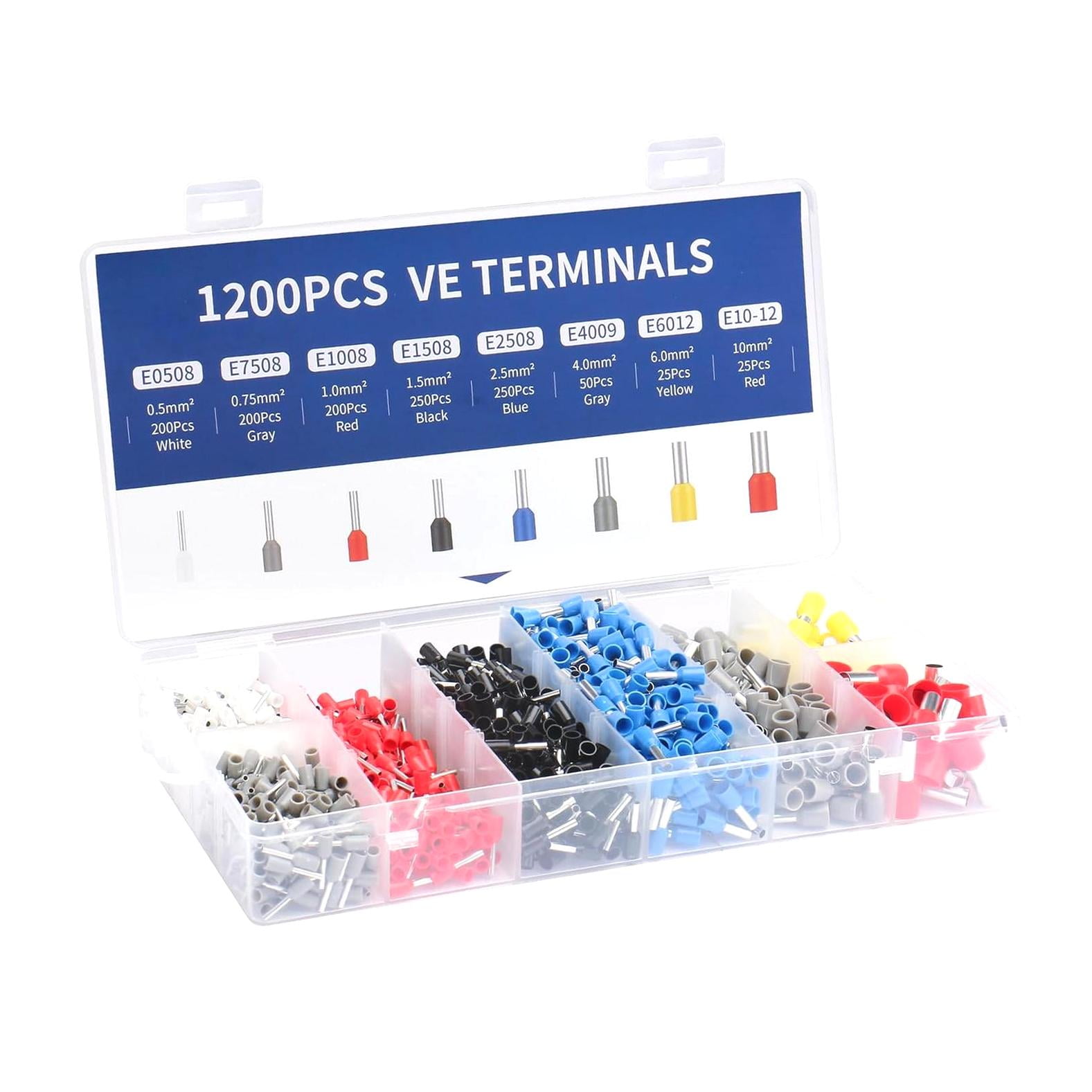 hgudesign 1200pcs Copper Crimp Connector Kit, AWG 22-8 Insulated ...