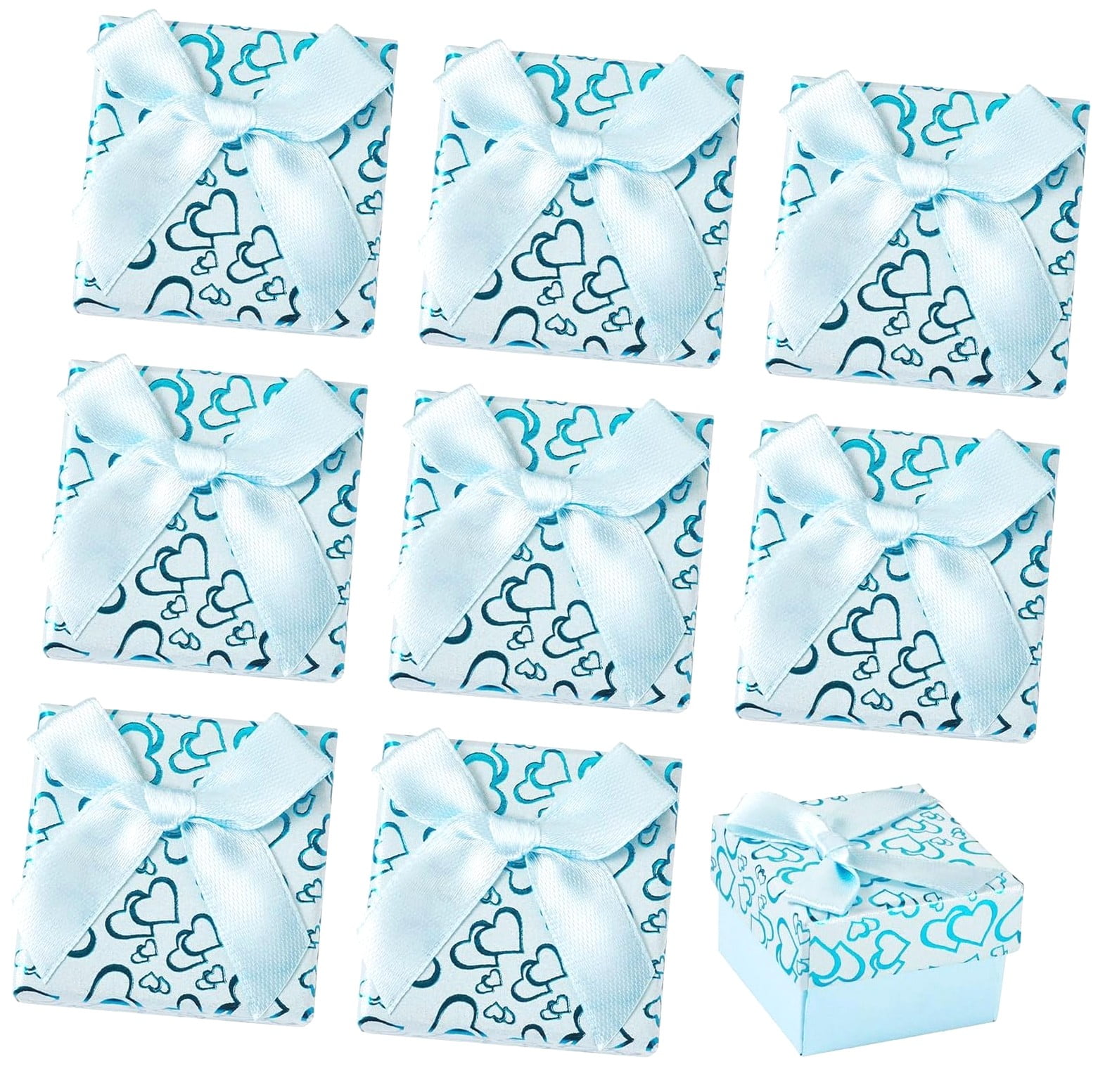 hgudesign 12Pcs Box Set with Bow 1.99" 1.99" Jewelry Cardboard Case ...