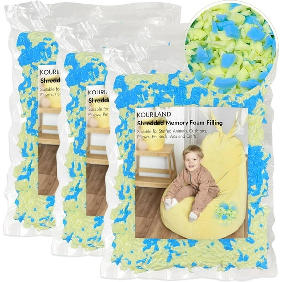 hgudesign 15LBS Bean Bag Filler – Shredded Memory Refill with , Soft Resilience Filling for Bean ...