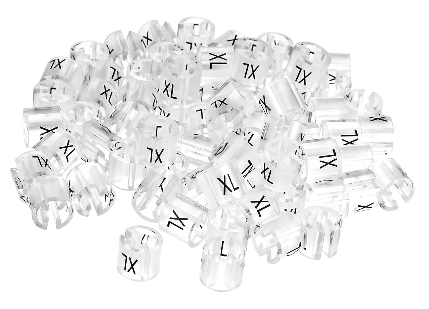 hgudesign 160pcs Transparent XS Hanger Size Markers, with 3.5mm Rod ...