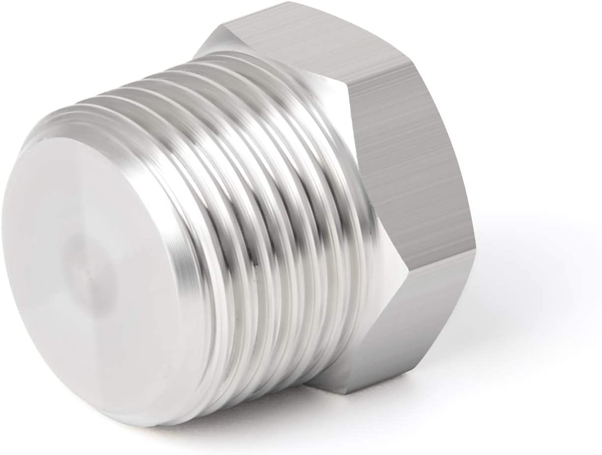 hgudesign 16PCS Stainless Steel Outer Hex Thread Socket Pipe Plug Fitting 1/8" 1/4" 3/8" 1/2 ...