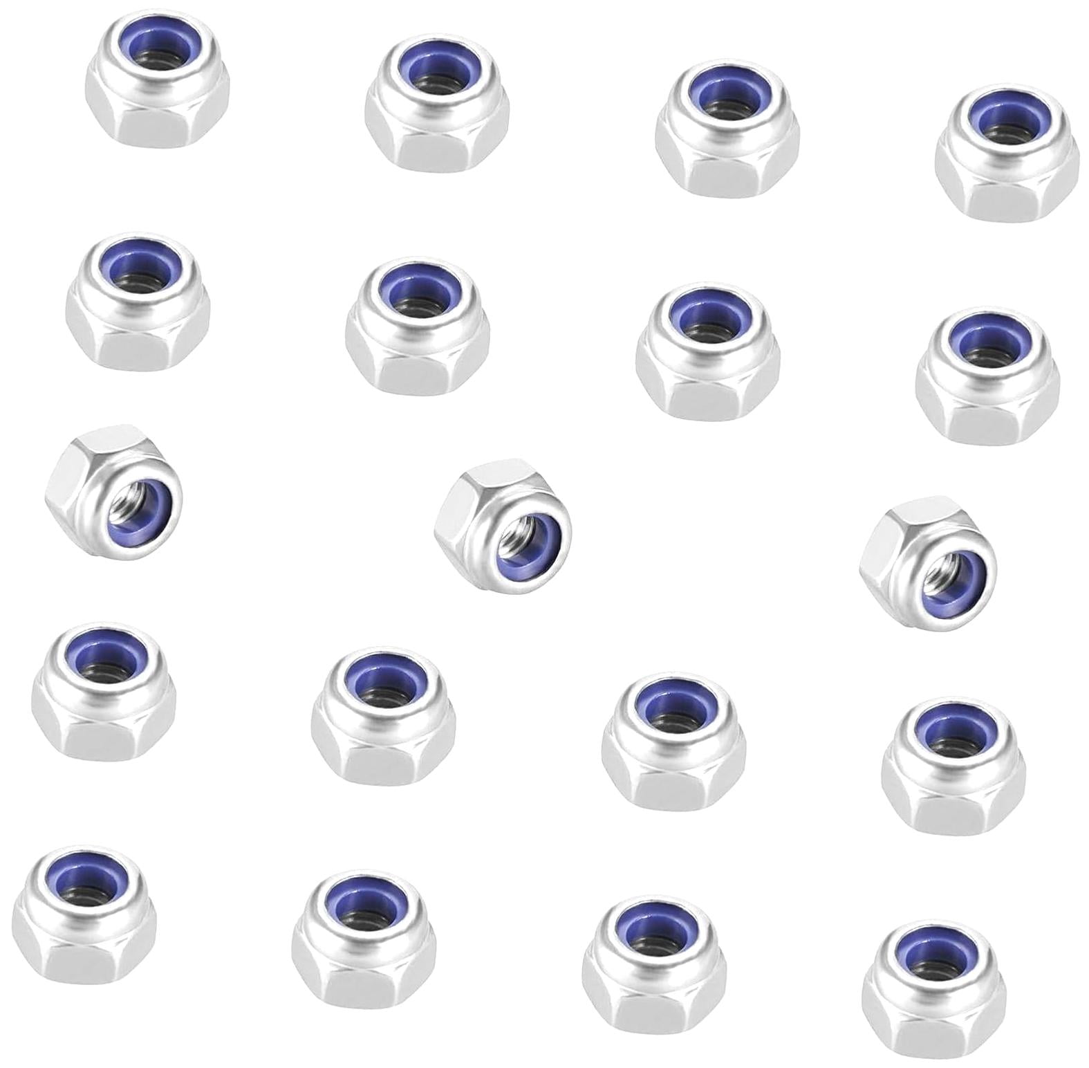 hgudesign 190-Piece M5-0.8mm Nylon Lock Nut Assortment, 304(A2-70 ...