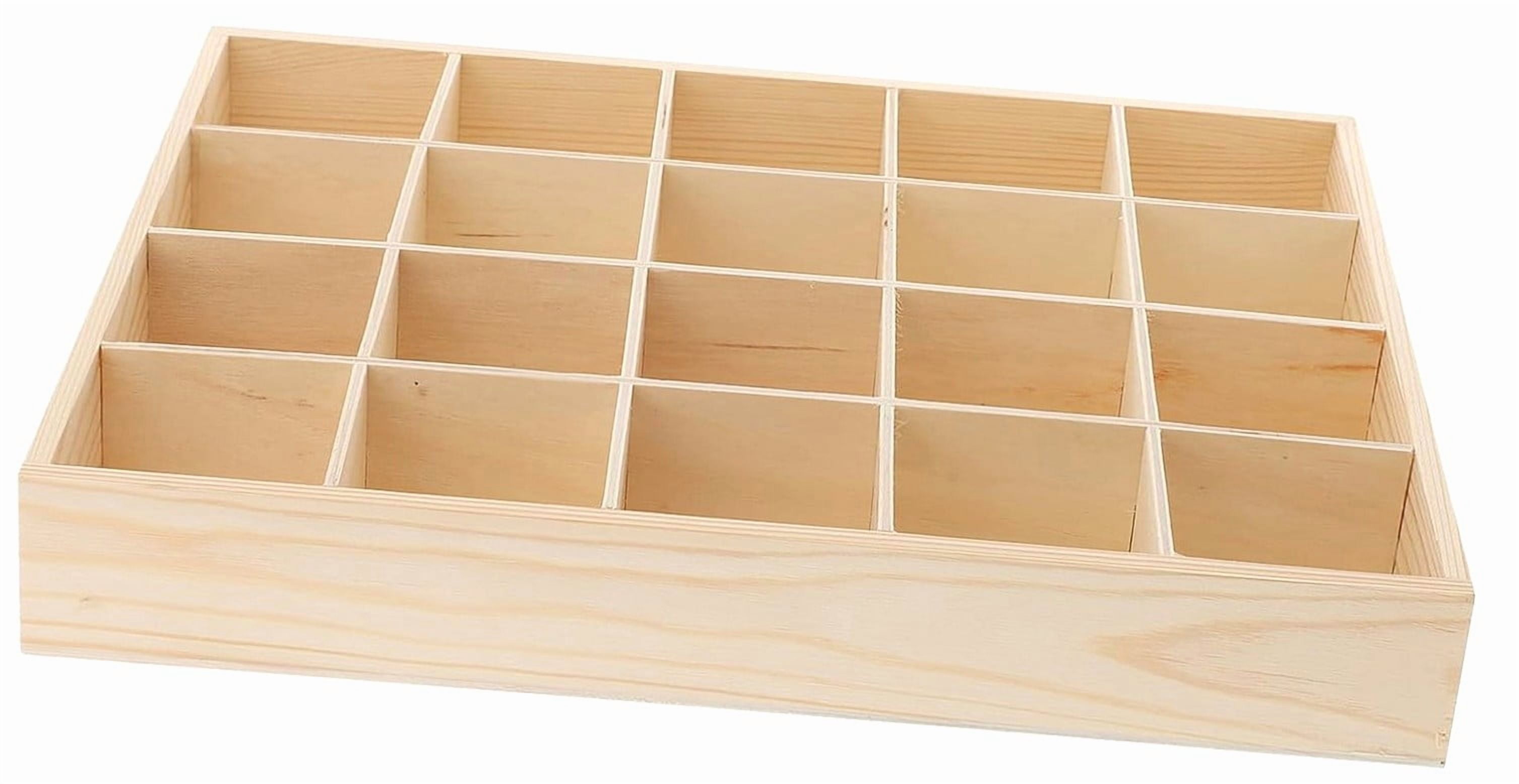 hgudesign 1pc 20 Compartment Wooden Storage Box Stable Practical ...