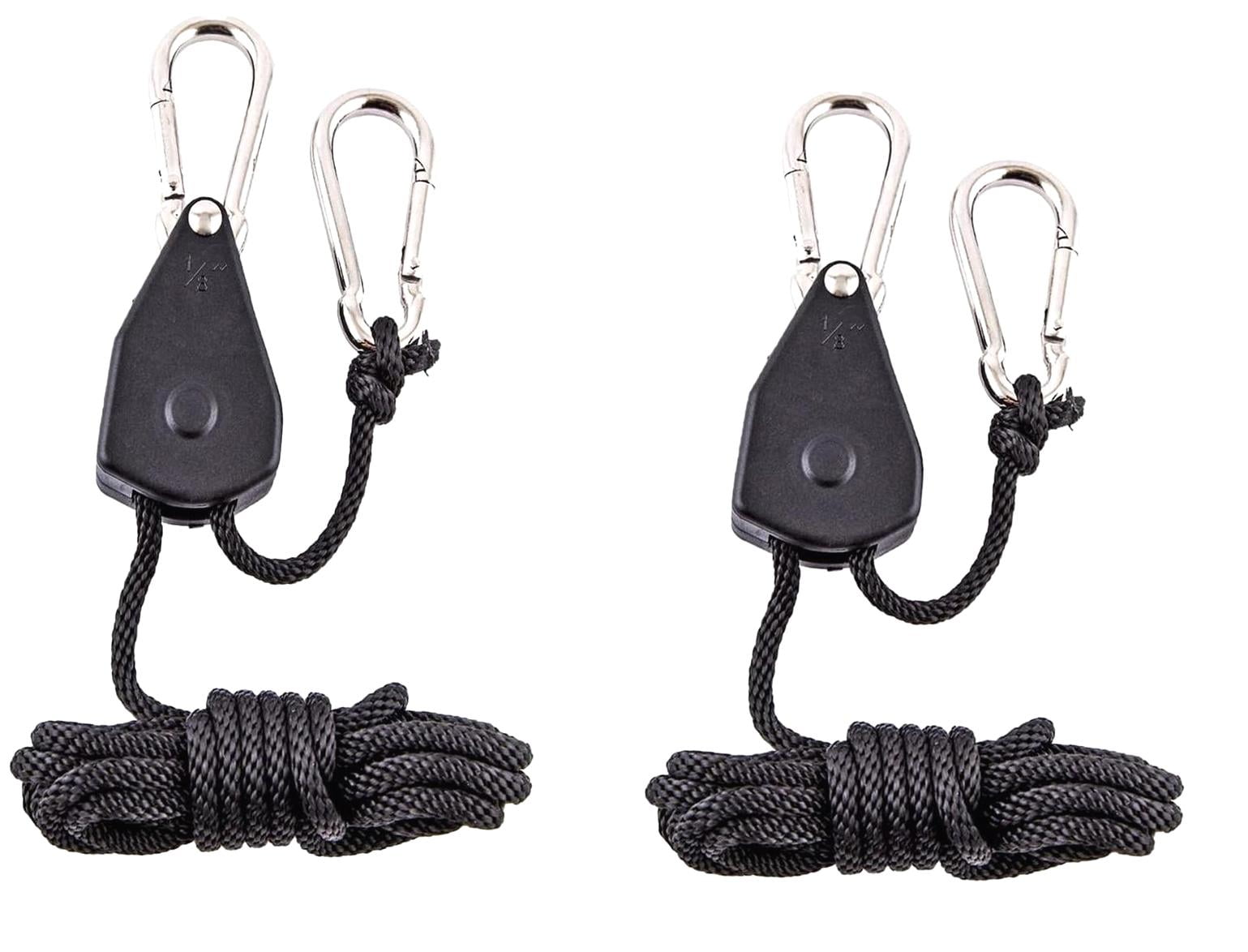 hgudesign 2 Pack 1/8in Rope Hanger, Adjustable Ratchet Plant Light ...
