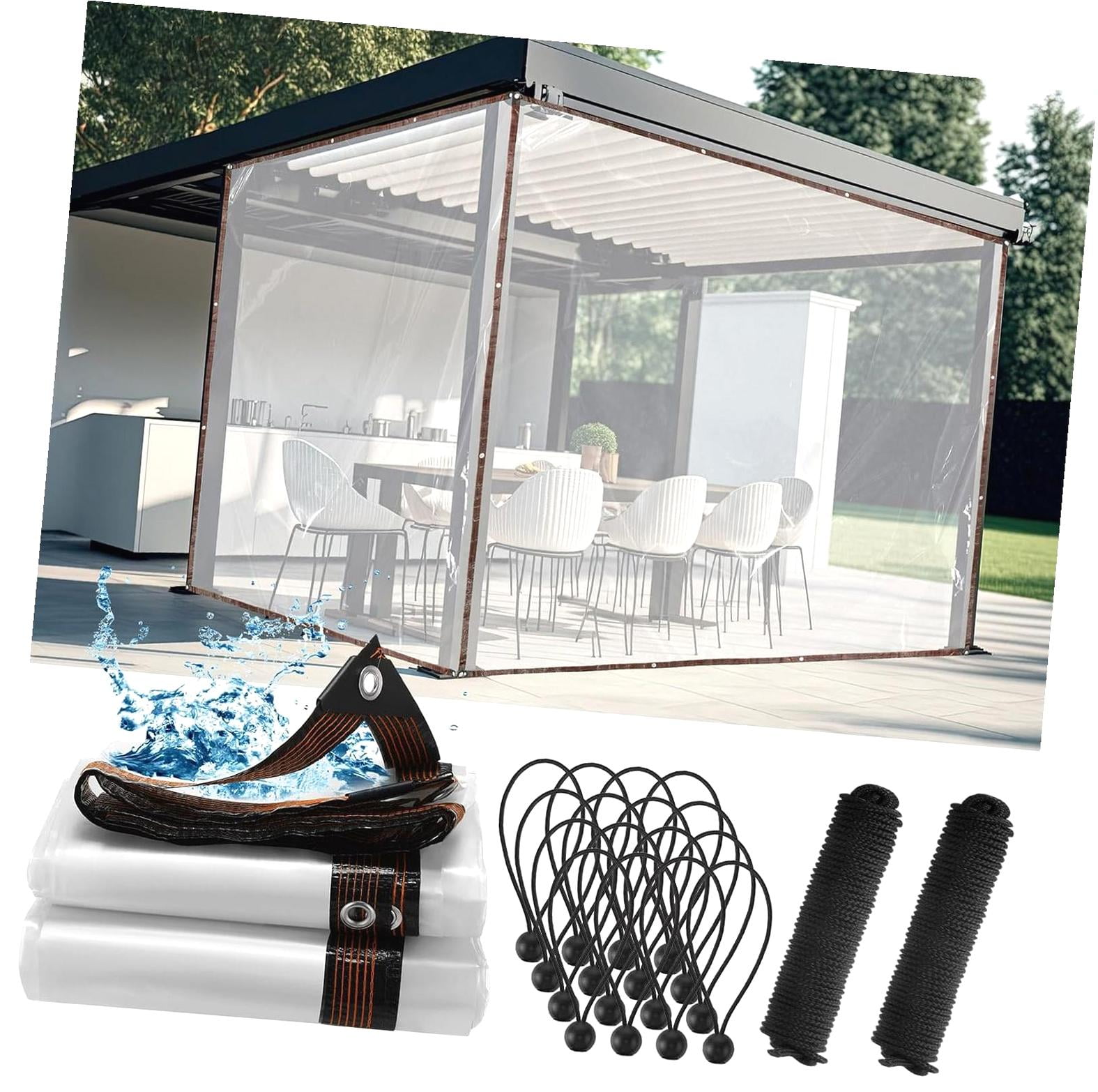 hgudesign 2 Pack Clear Tarps with Reinforced Edge Plastic Tarp Plastic ...