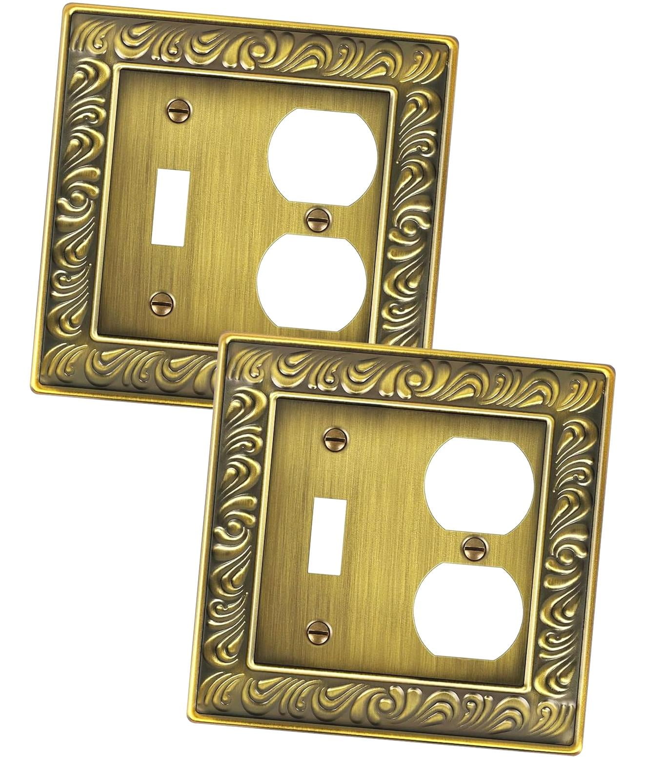 hgudesign 2-Pack Combo Toggle/Duplex Light Switch Cover Plate, Paisley ...