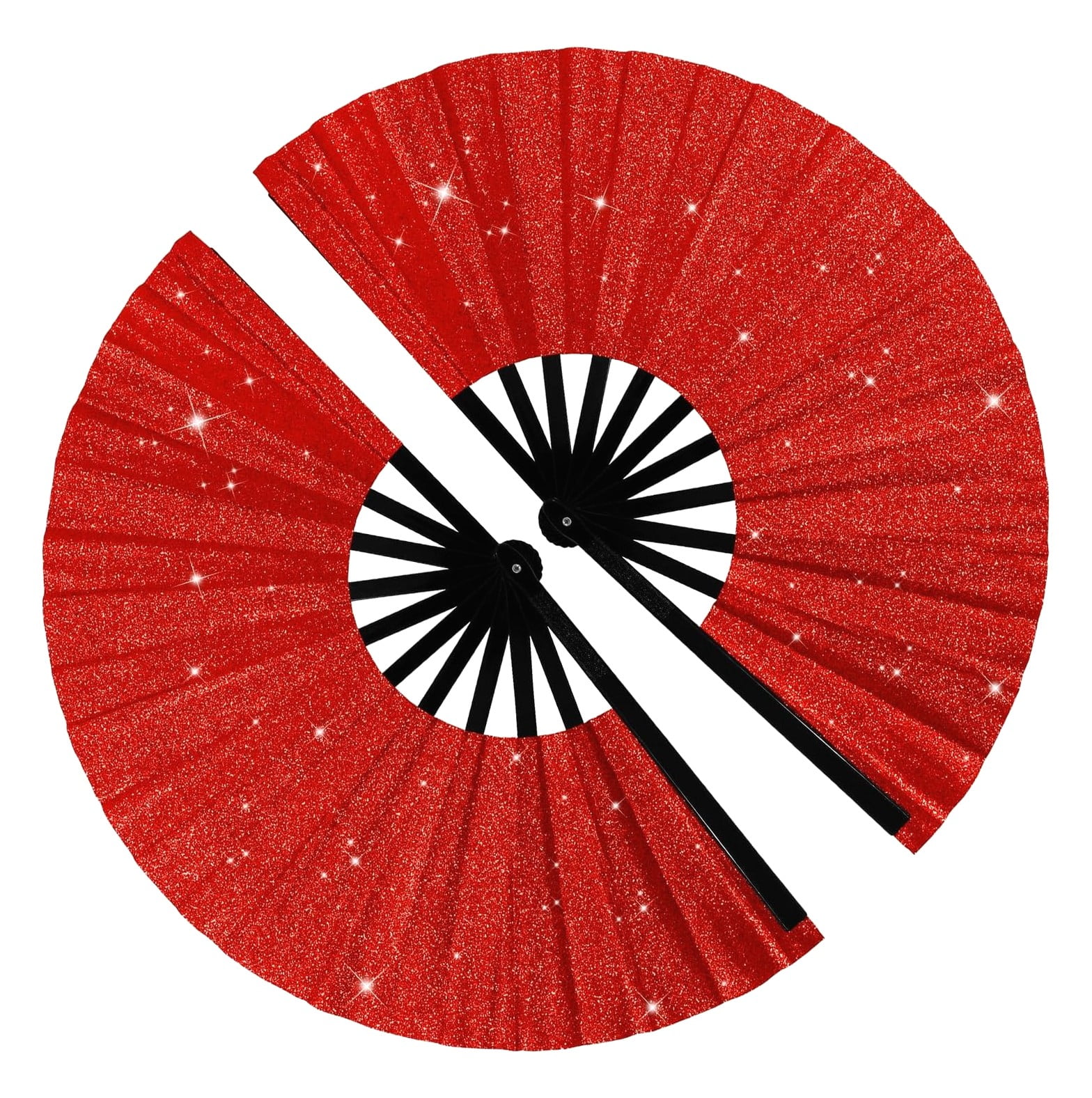 hgudesign 2 Pack Glitter Large Fans Red Fans for Line Dancing Boots the ...